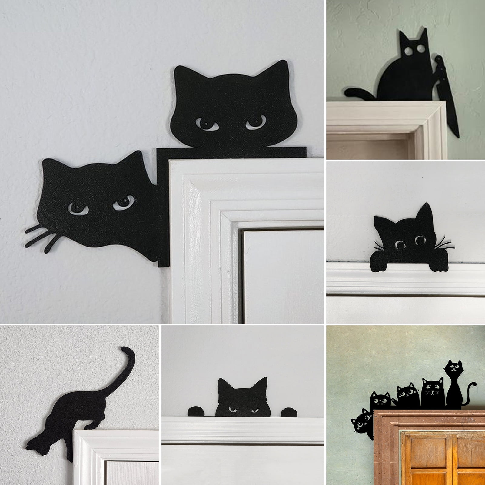 Walbest Metal Cat Door Topper Reversible Halloween Christmas Decor ...