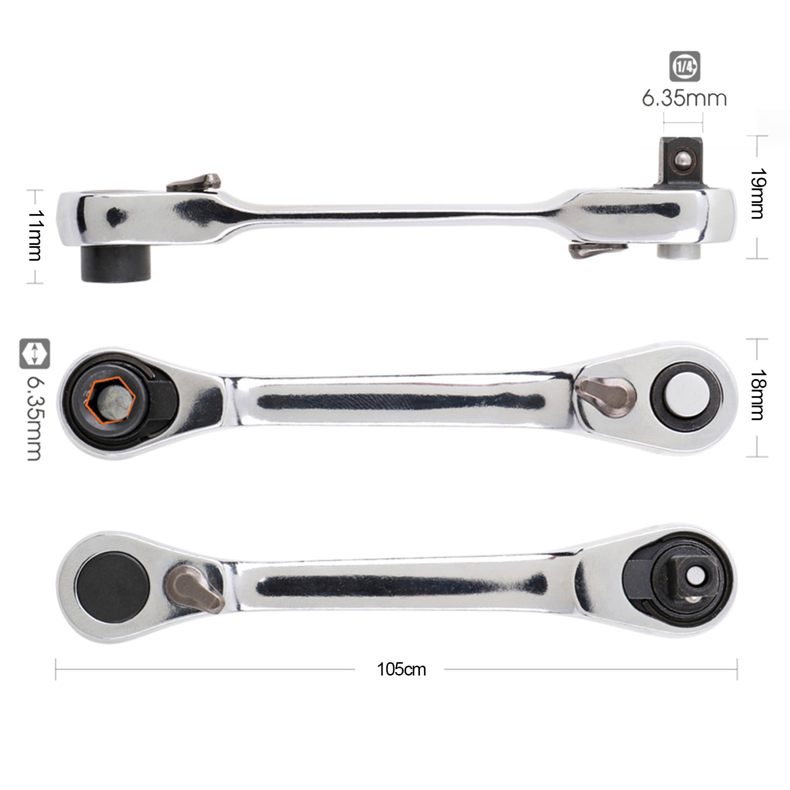 Walbest Mini 1/4 inch 72-tooth Ratchet Socket Wrench, Bit Screwdriver ...