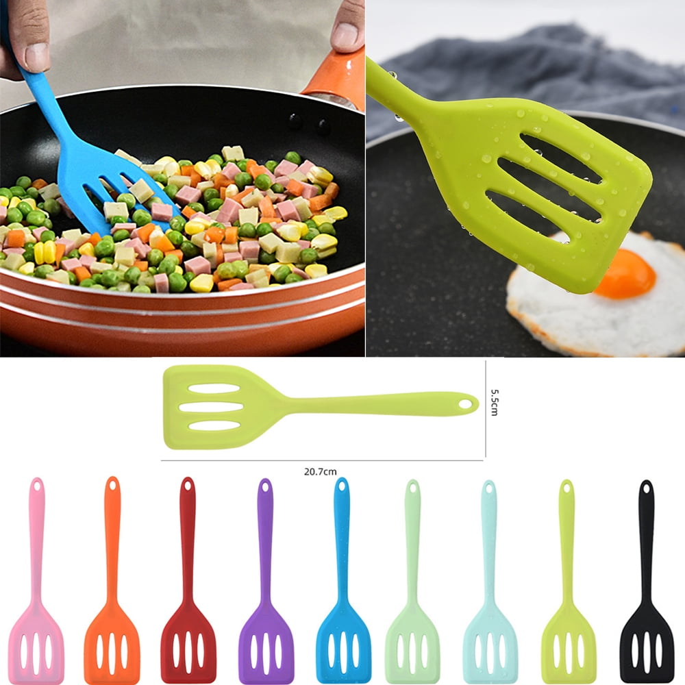 Walbest Non-Scratch Silicone Spatula, Heat Resistant Slotted Cooking ...