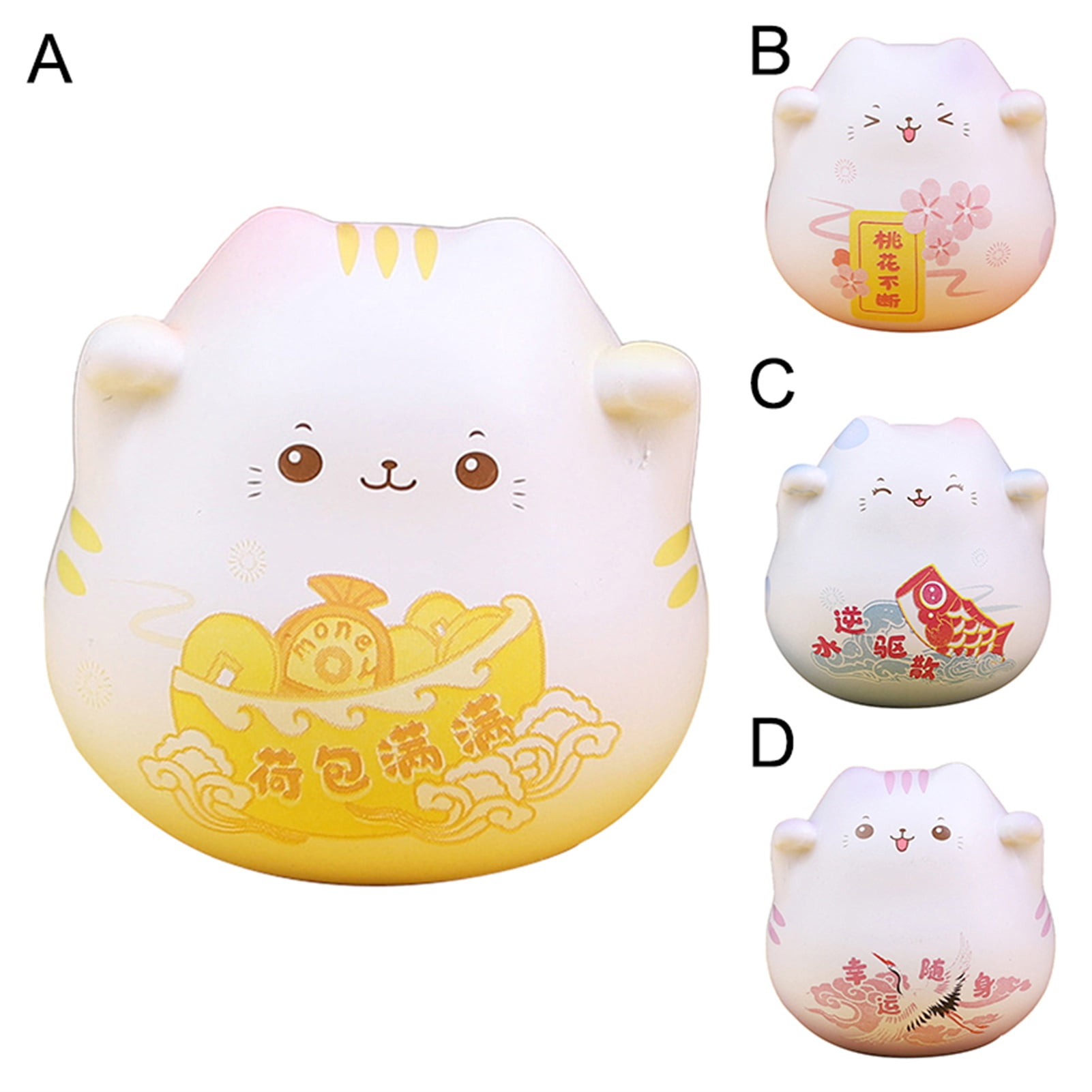Walbest Mini Resin Cat Statue Funny Posture Adorable Compact Cat ...