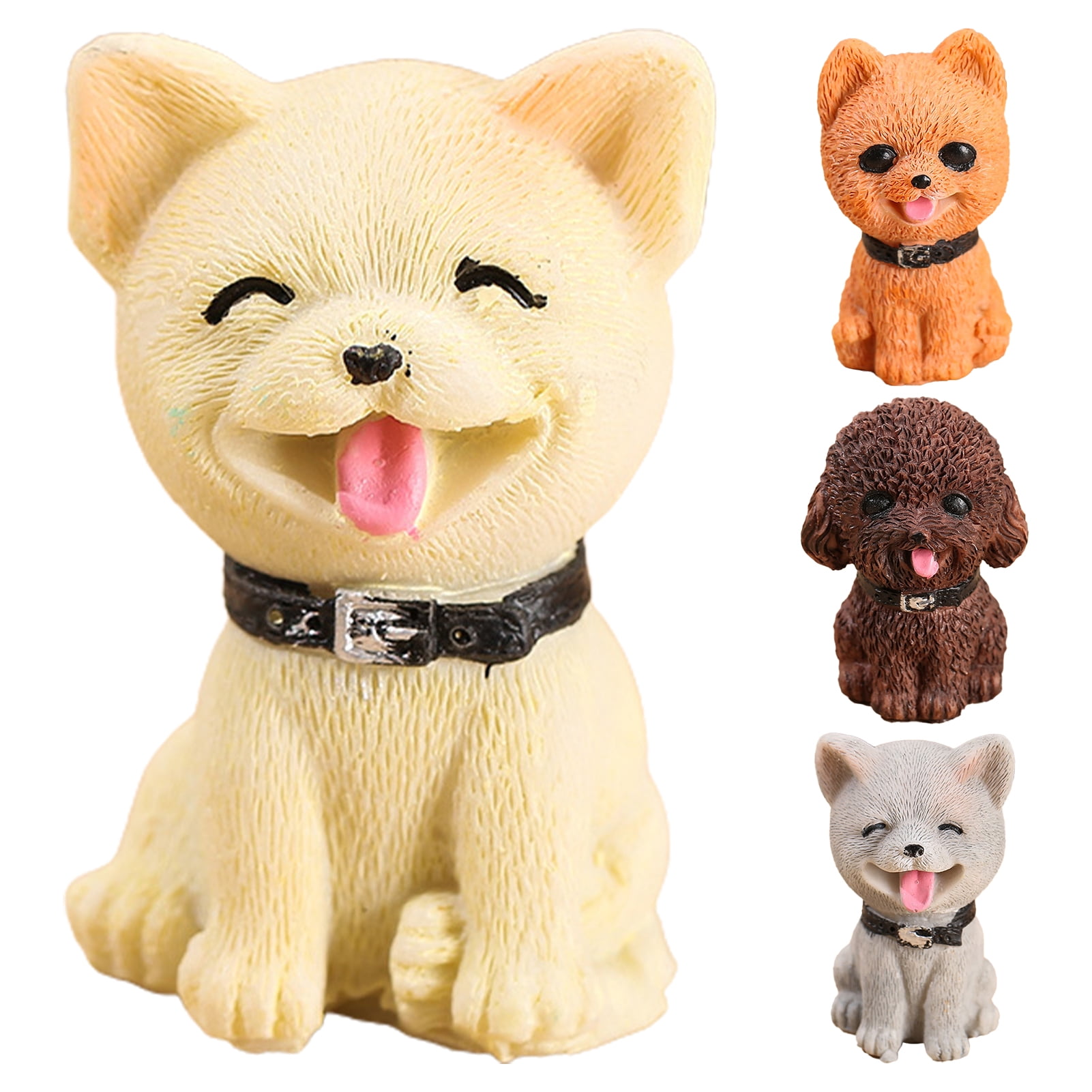 Walbest Mini Resin Puppy Figurine Weather-resistant Realistic Micro ...
