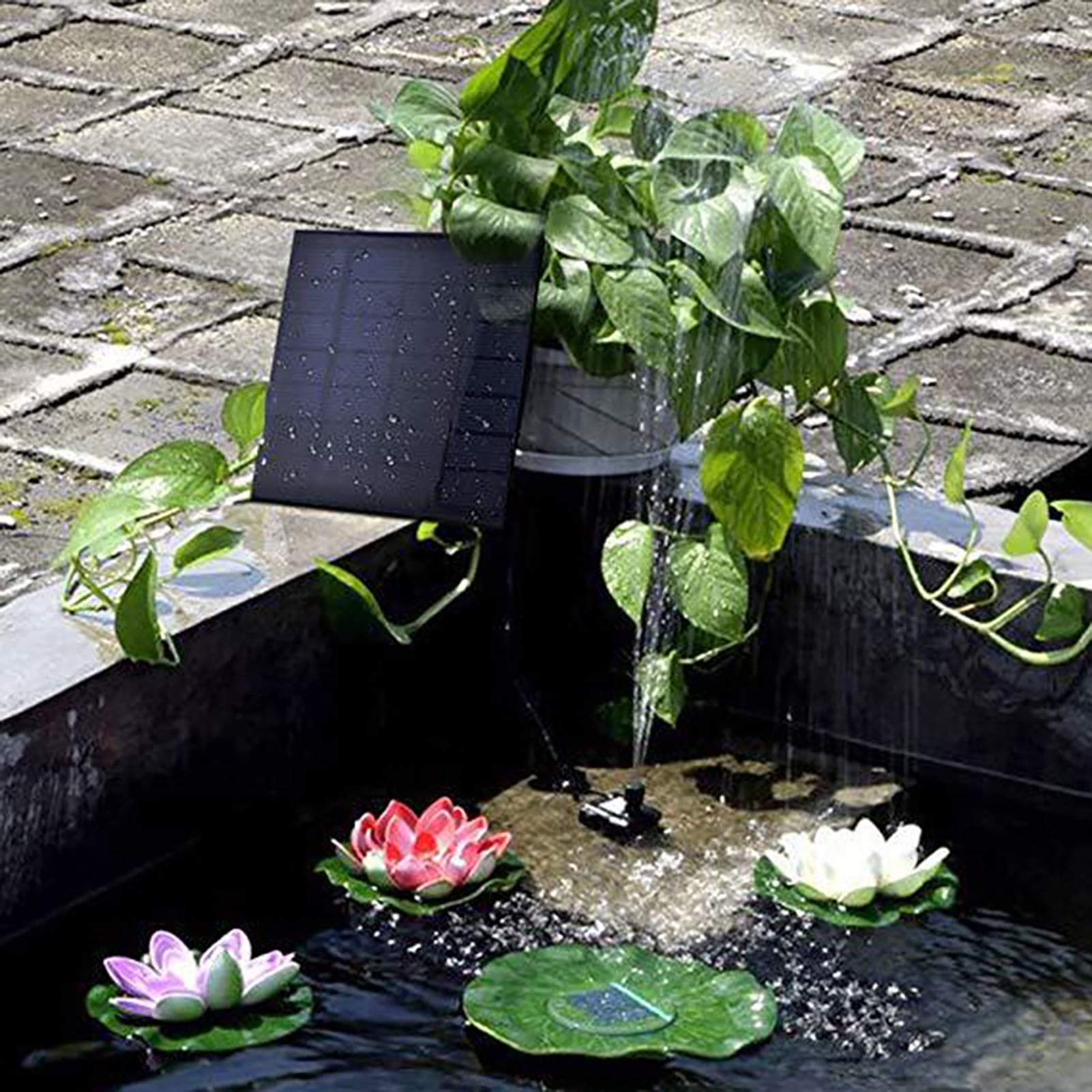 Walbest Mini Solar Fountain Pump, Solar Water Pump Power Panel Kit ...