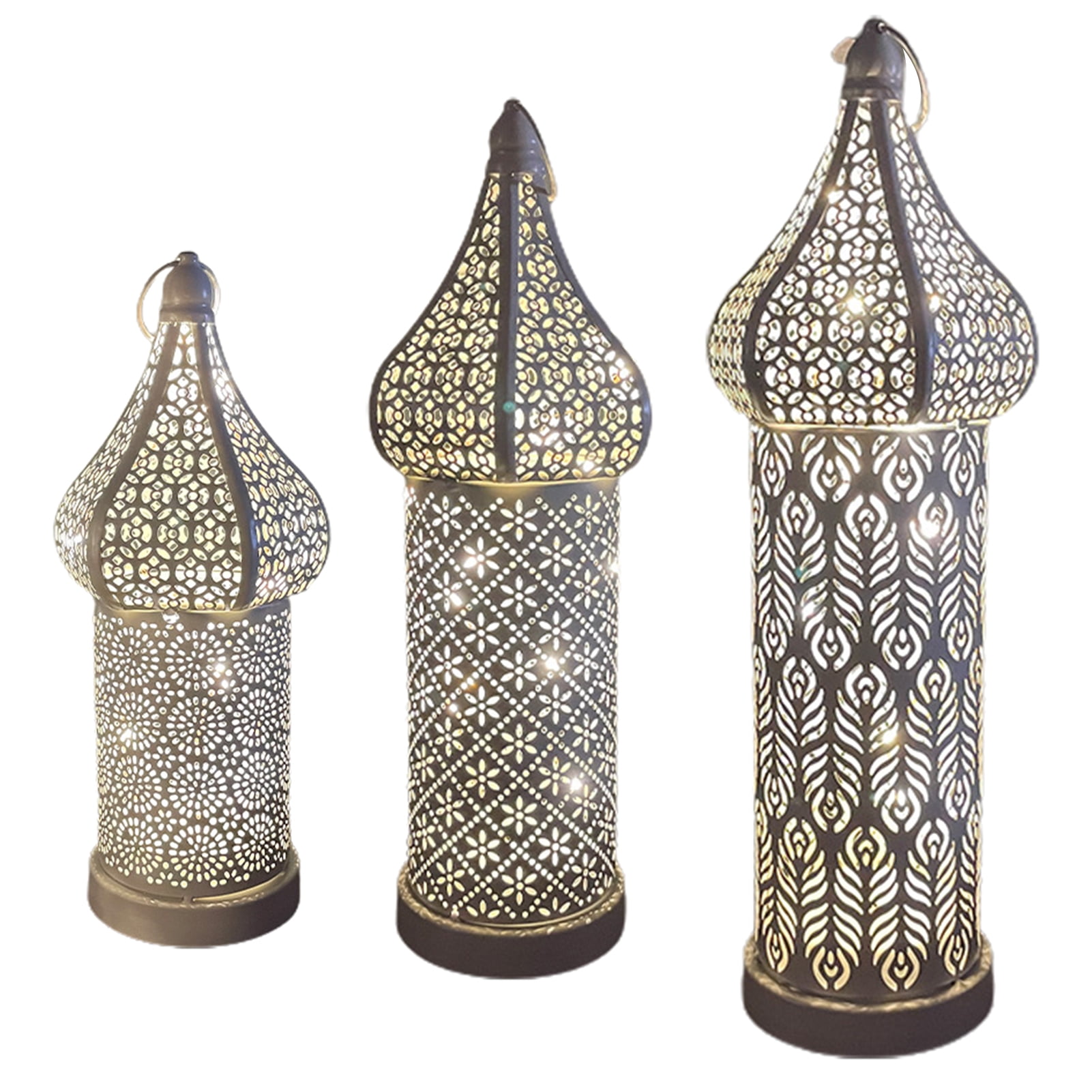 Walbest Moroccan Style Decorative Lamp Hollow Luminous White Light ...