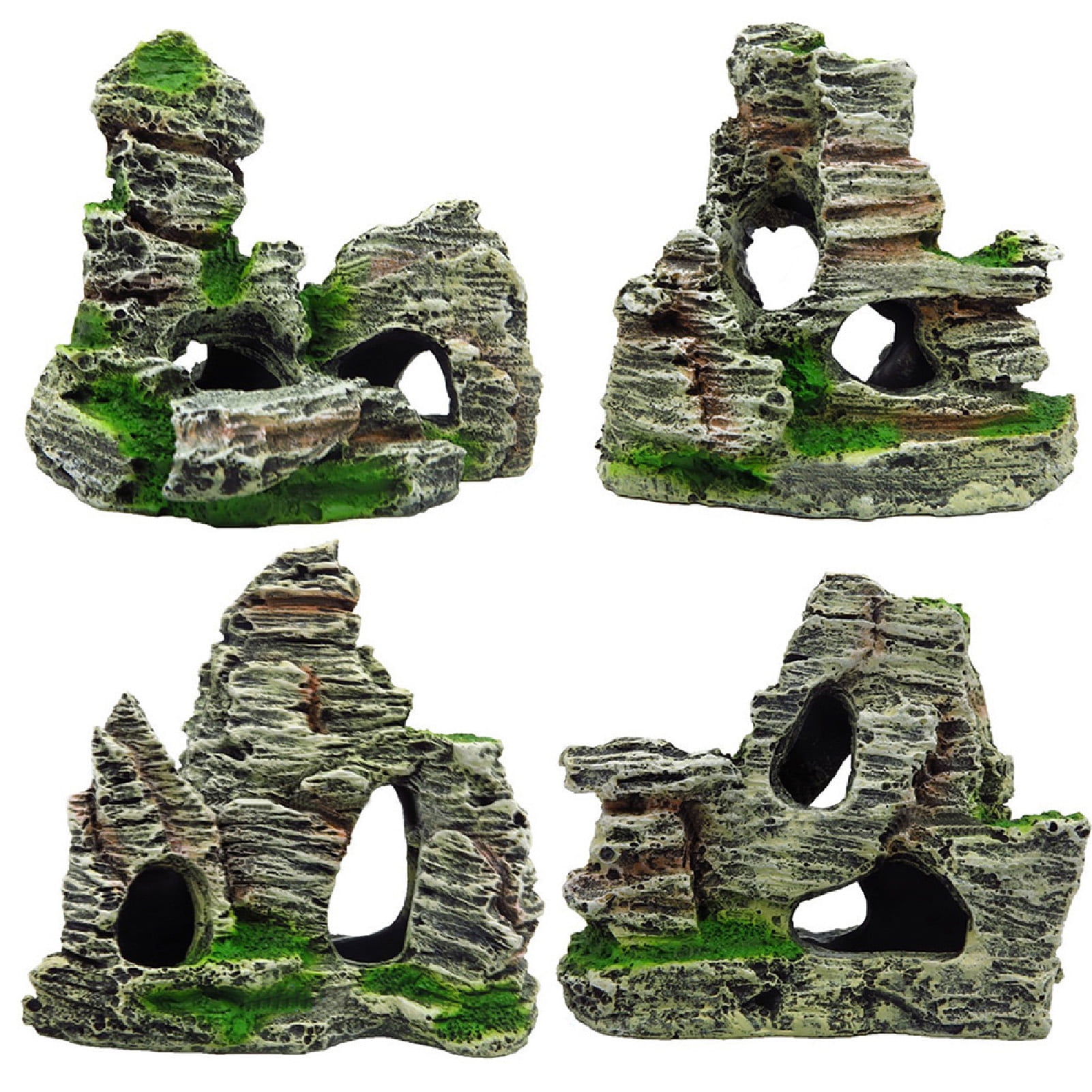 Walbest Aquarium Fish Tank Ornament Mini Hiding Cave Rockery ...