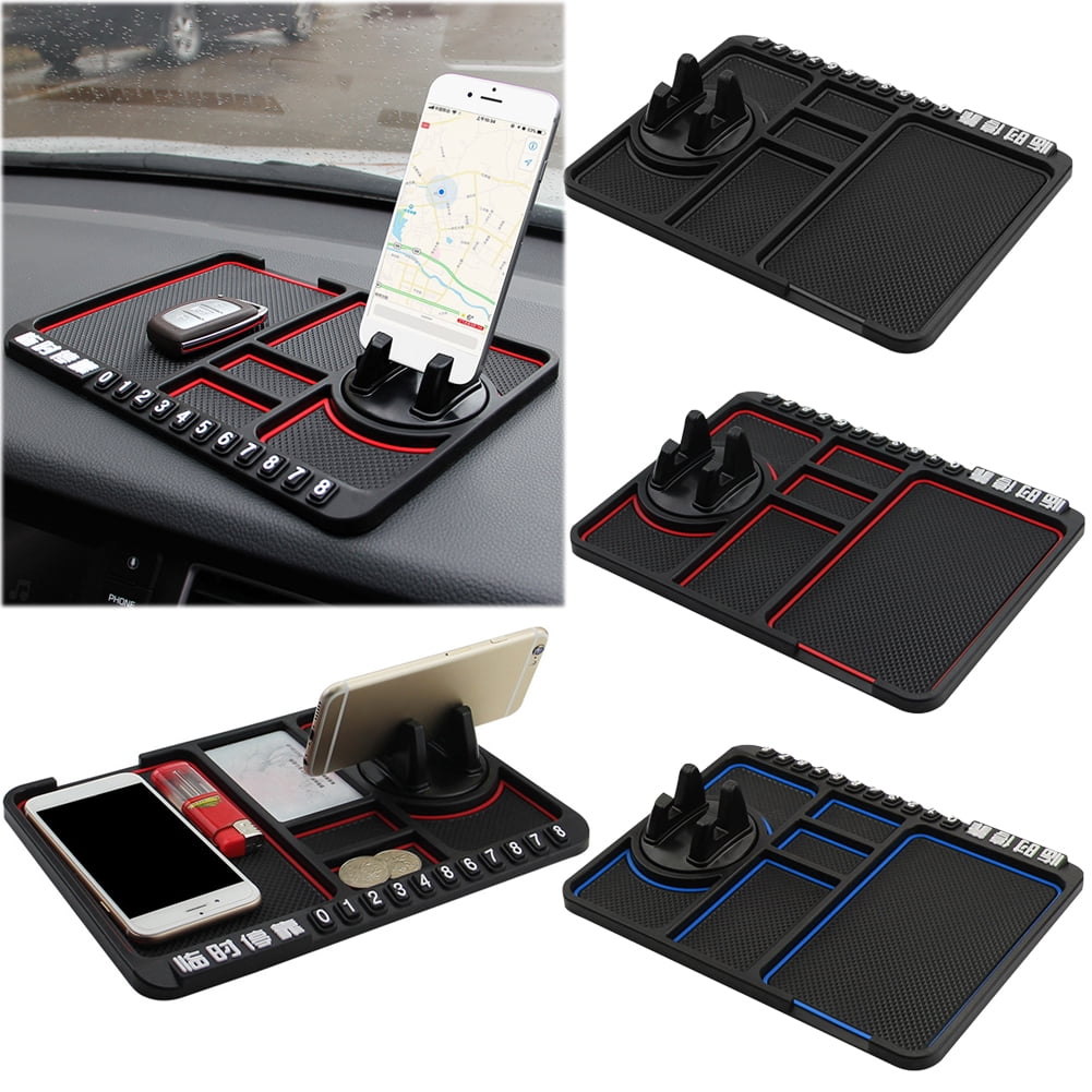 Walbest Multifunctional Car Dashboard Tray, Dash Mat Car Phone Holder ...