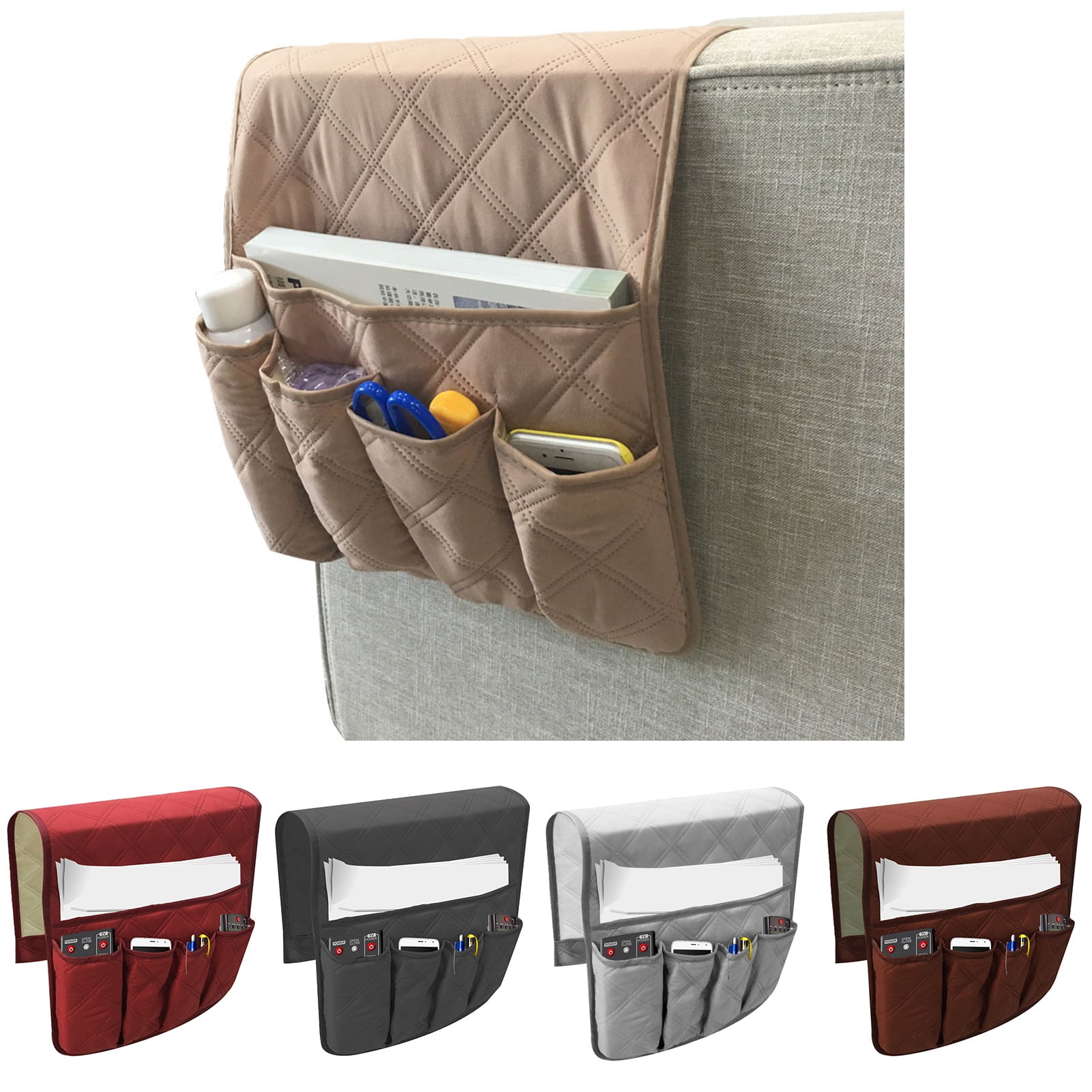 Walbest Non-Slip Sofa Armrest Storage Organizer, Waterproof Couch ...