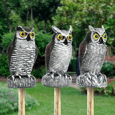 Bird-X Prowler Owl Realistic Owl Decoy Scarecrow Flapping Wings Repel ...