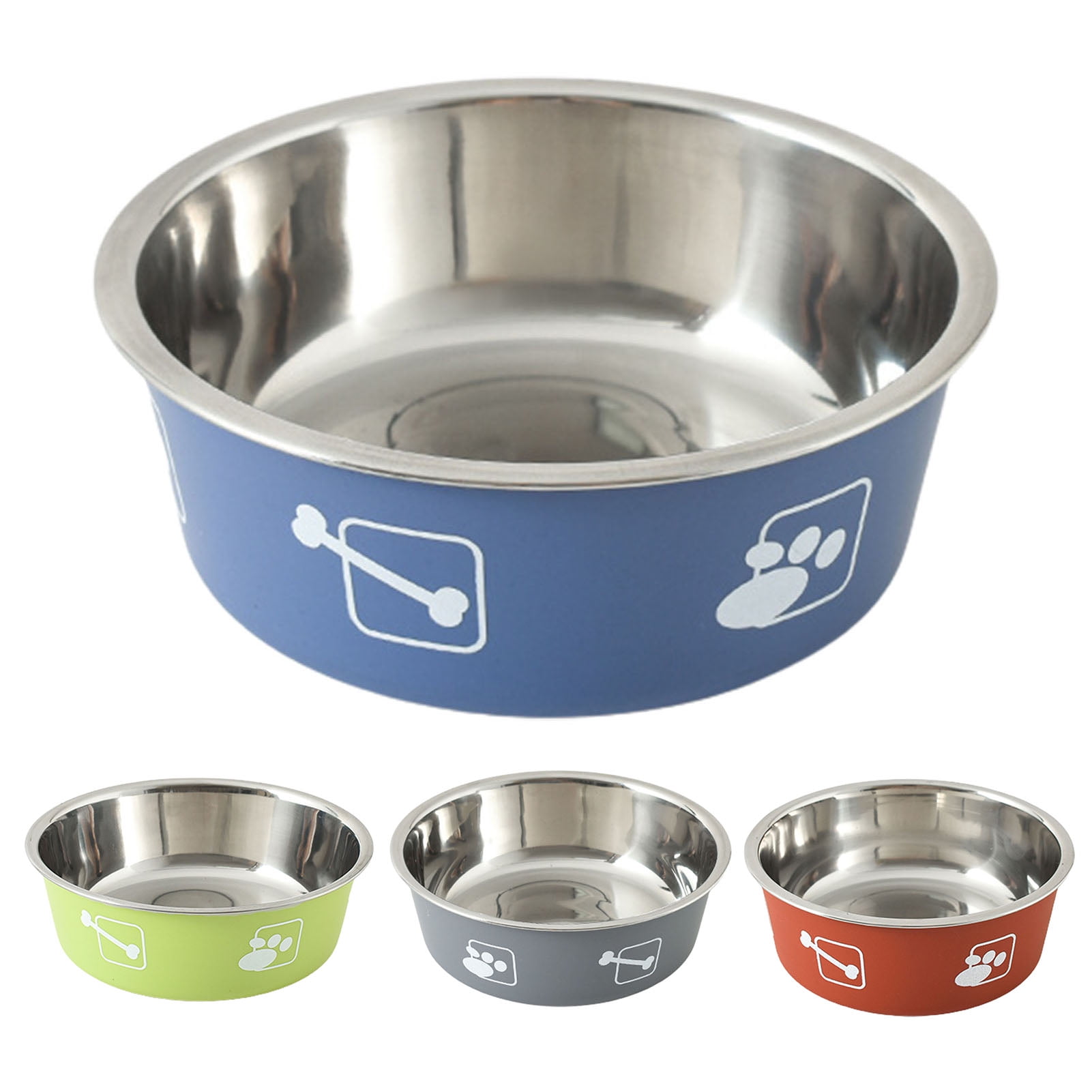 Walbest Pet Bowl Set for Cats and Kittens, Stainless Steel Feeder Bowls ...