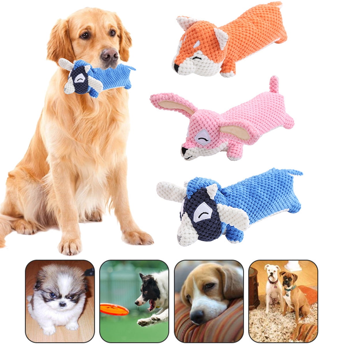 Walbest Pet Dog Puppy Chew Plush Toy ,Stuffed Animals Toys with Cotton ...
