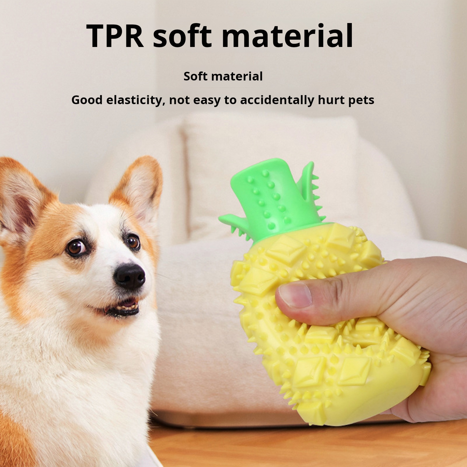 Walbest Pineapple Dog Chew Toy Indestructible Rubber Dog Puzzle Toy for Aggressive Chewer ...