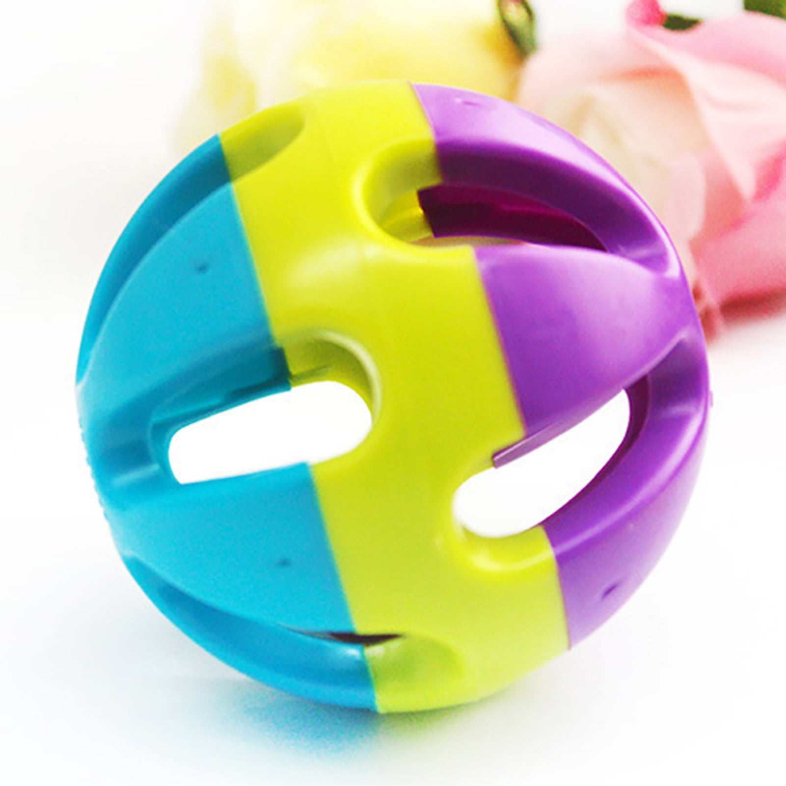 Walbest Plastic Cat Toy Balls with Bell Inside Kitten Chase Toys Balls ...