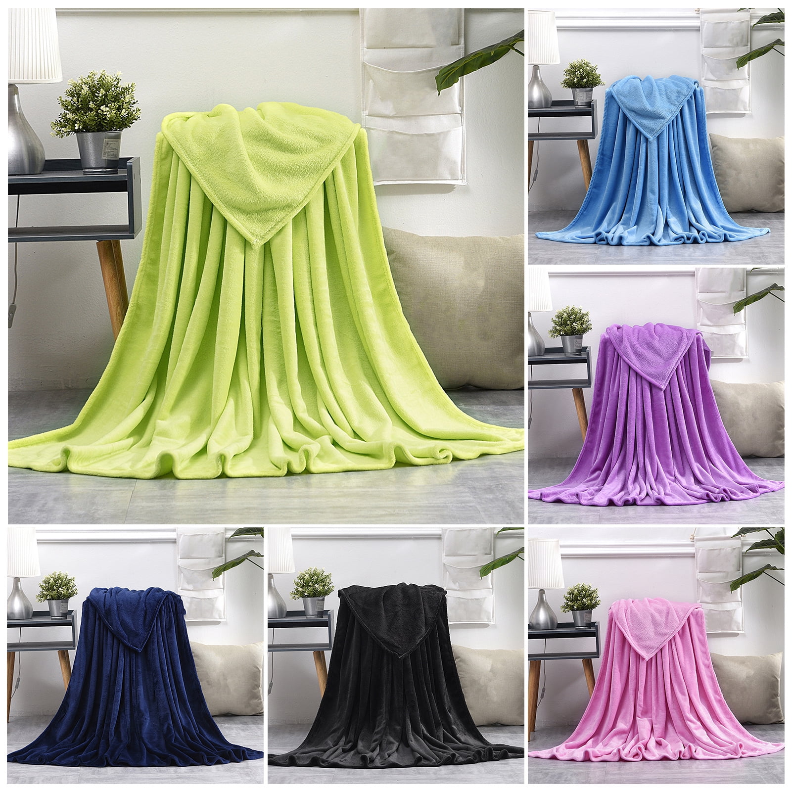 Walbest Polyester Fiber Blanket Sleeping Blanket Solid Color Design ...