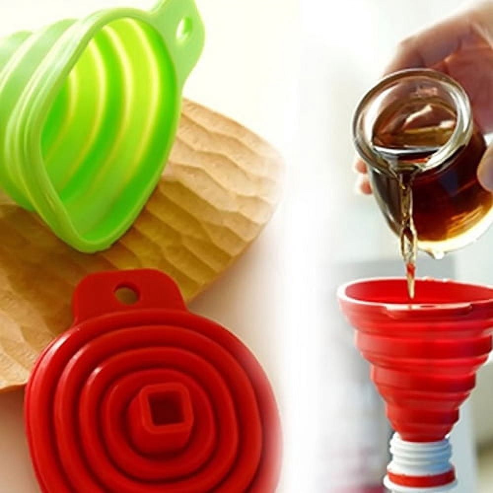 Walbest Portable Collapsible Kitchen Funnel, Food Grade Silicone Funnel ...