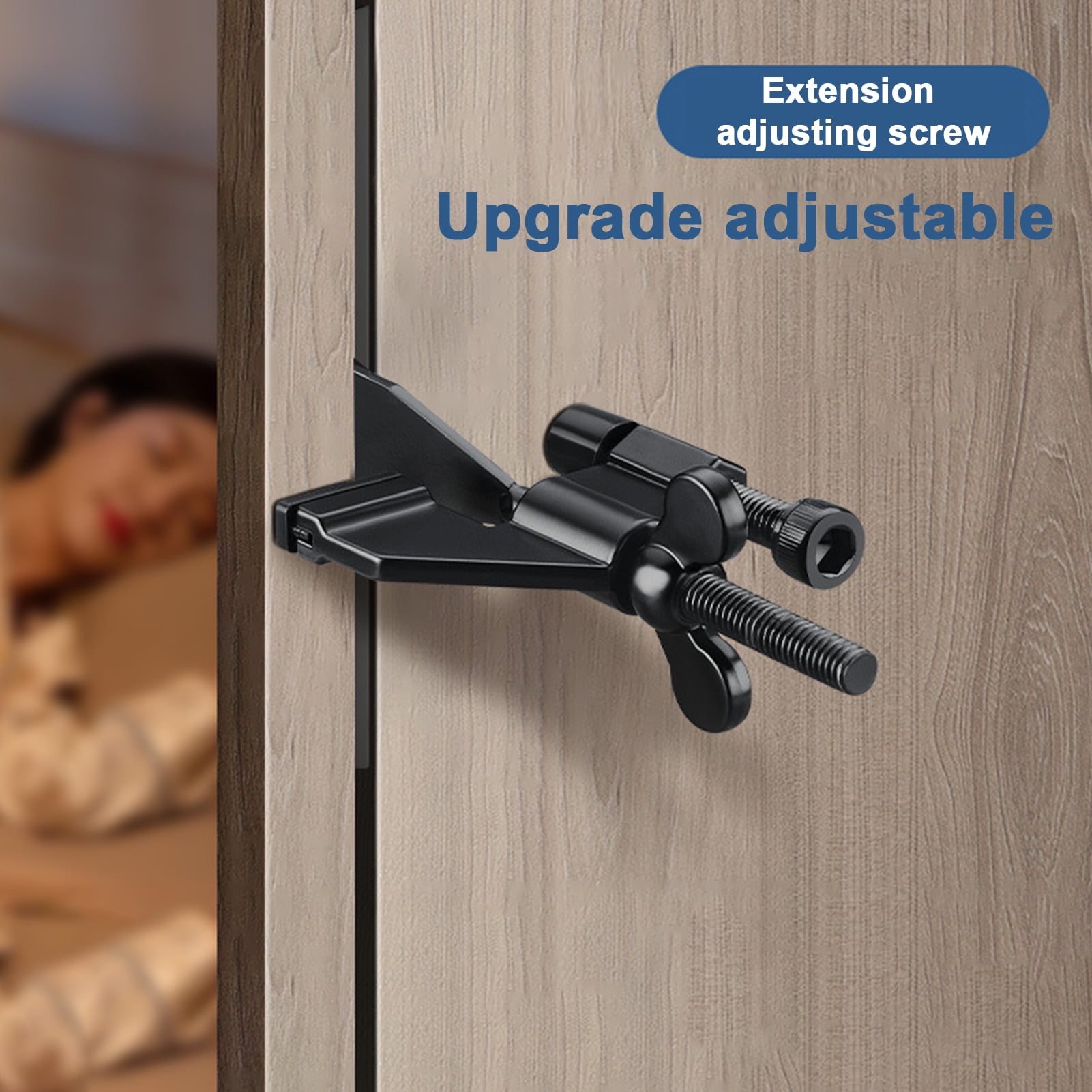 Walbest Portable Door Lock Additional Privacy Home Security Door Stop ...