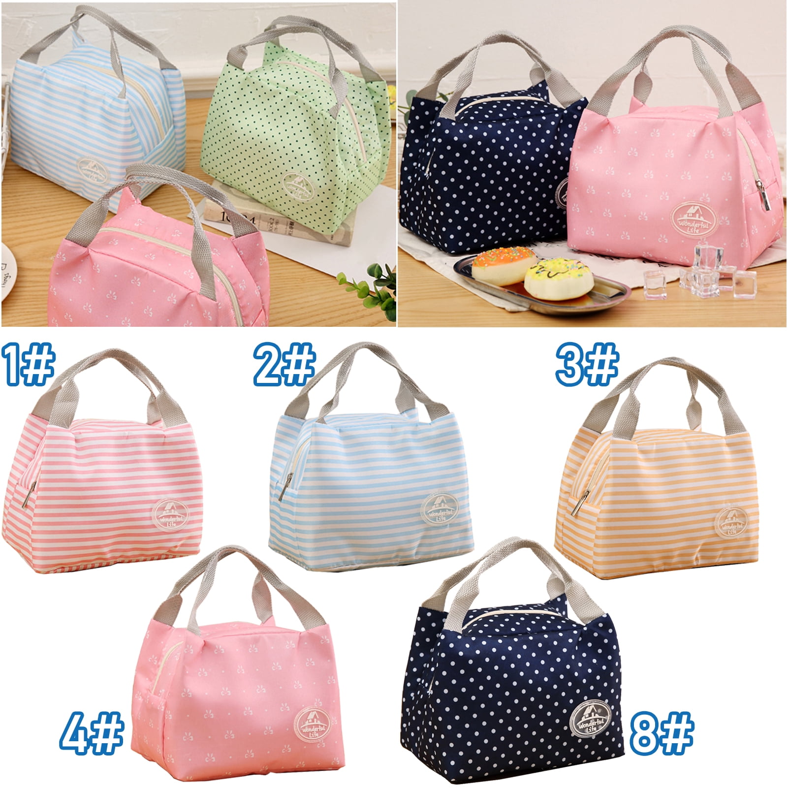 Walbest Portable Handheld Lunch Box Bag Thermal Insulated Lunch Bento ...