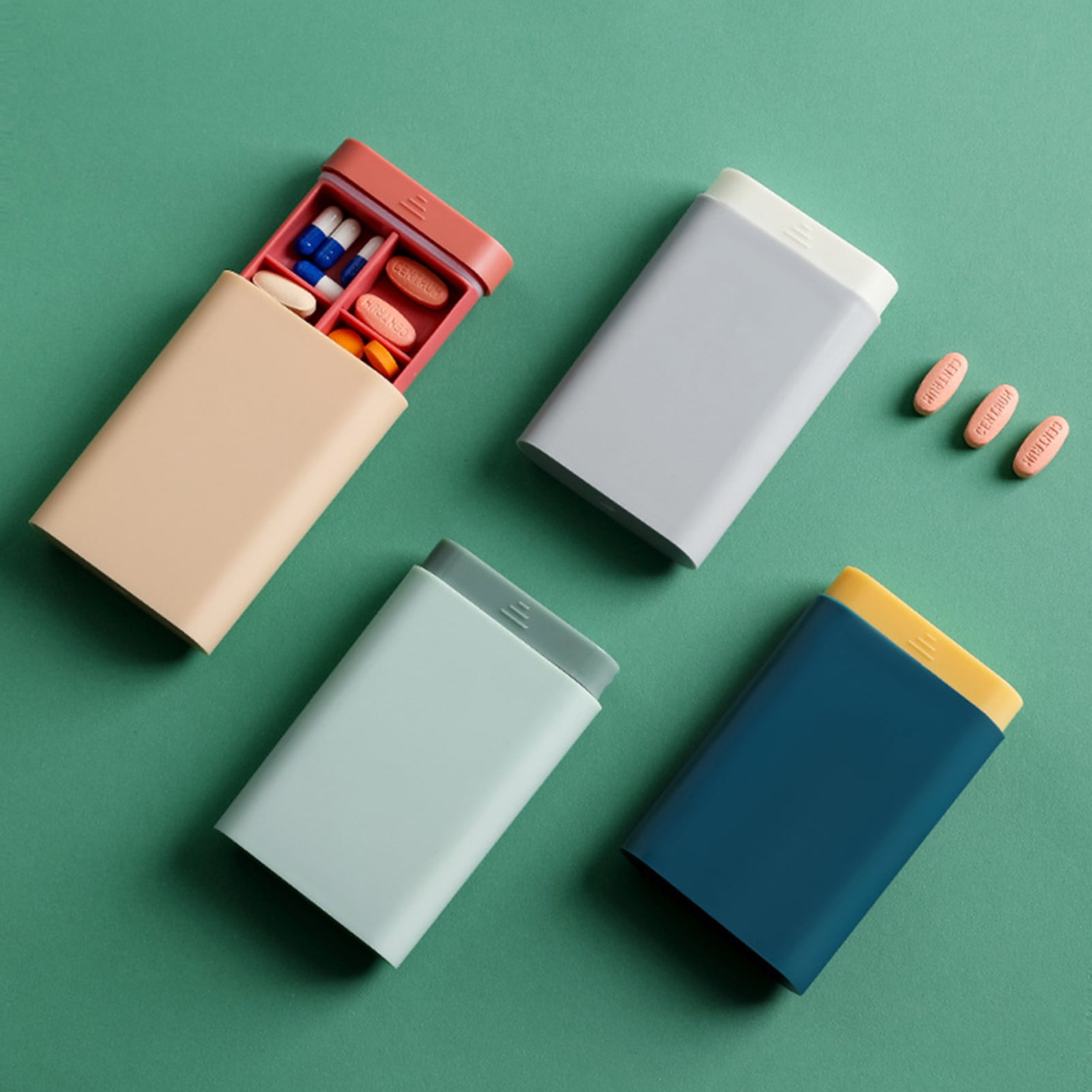 Walbest Portable Mini Outdoor Travel Compartment Medicine Pill Storage ...