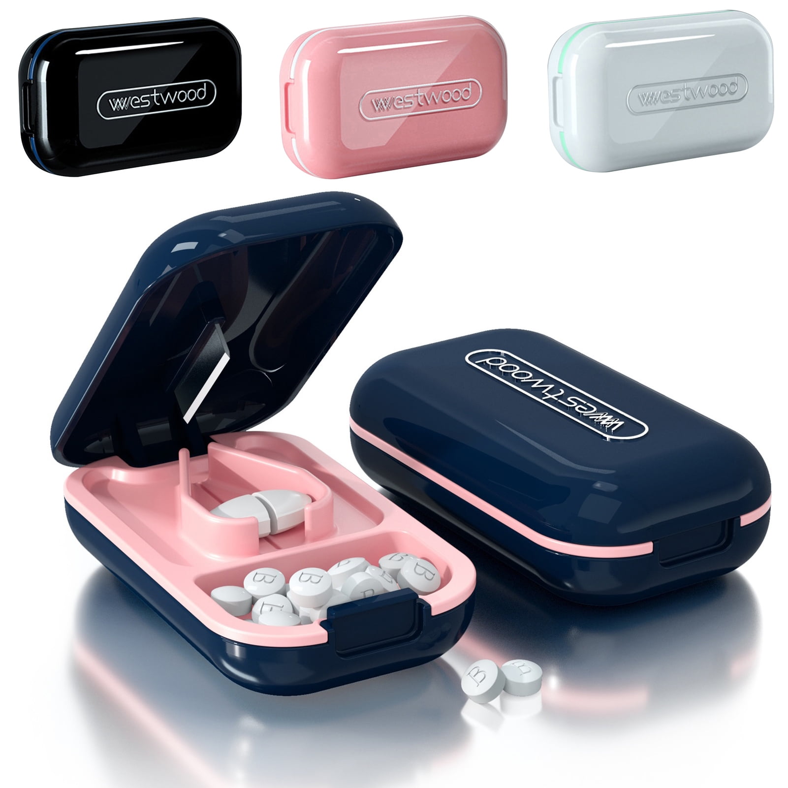 Walbest Portable Mini Pill Cutter Dispenser Compact Waterproof ...