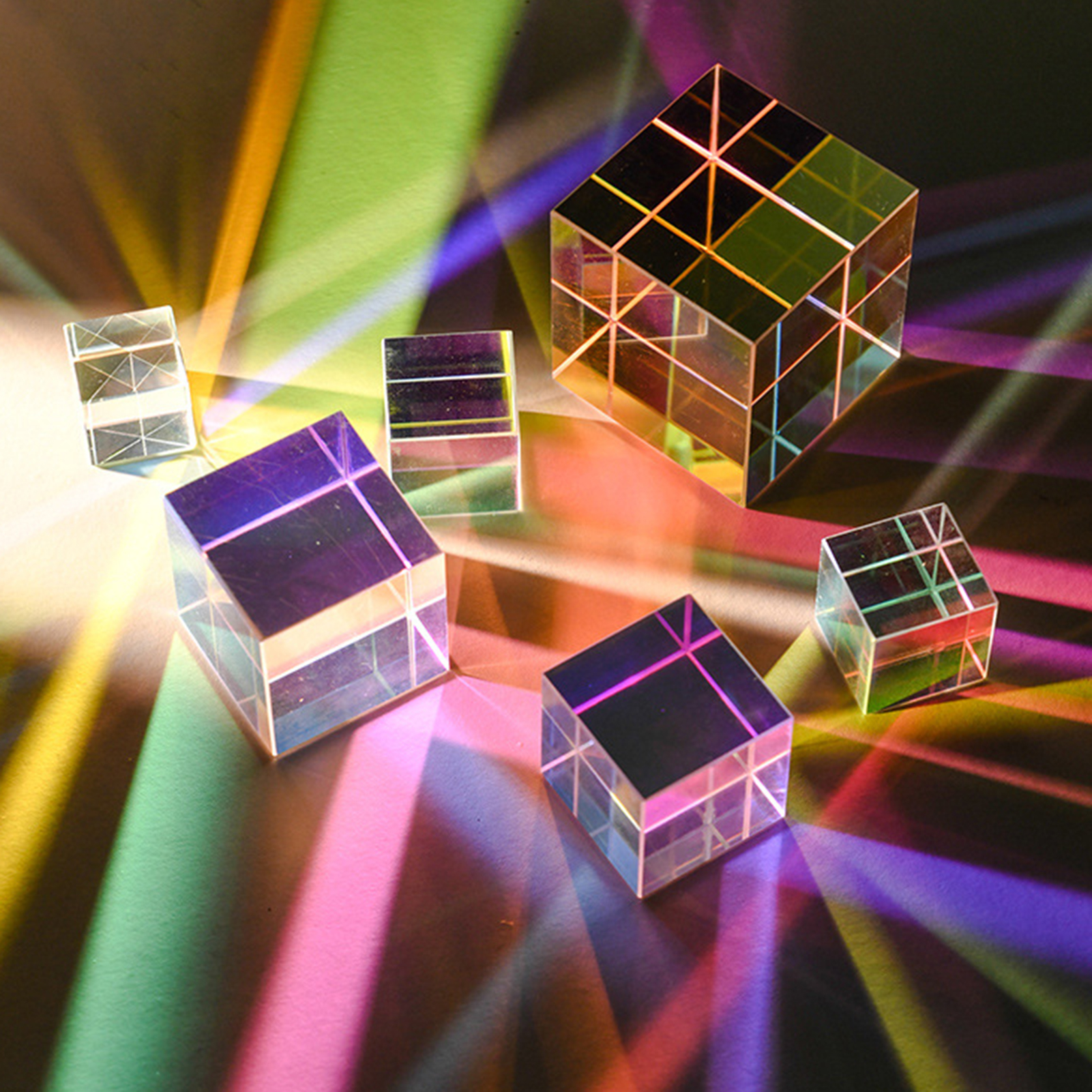 Walbest Prism Cube Sun Catcher Optical Color Dispersion Cube Portable ...