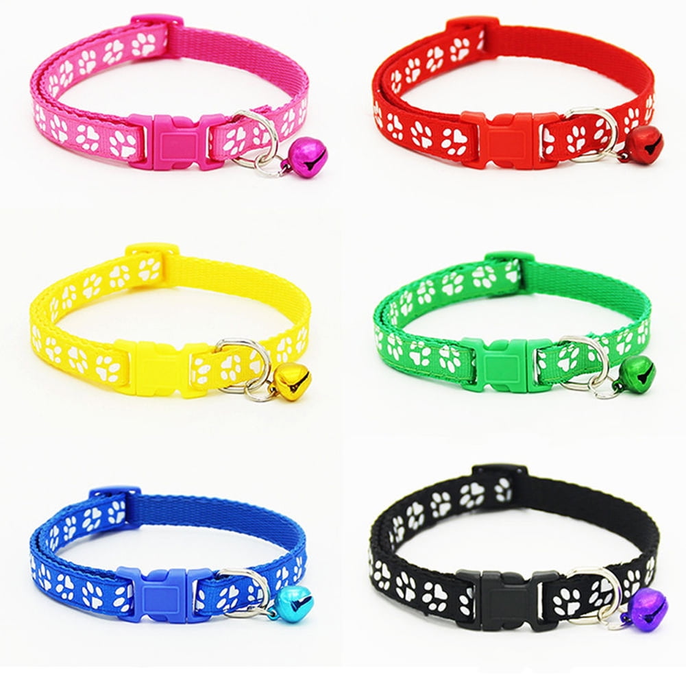 Walbest Puppy ID Collars with Bell Adjustable 19-32cm, Soft Polyester ...