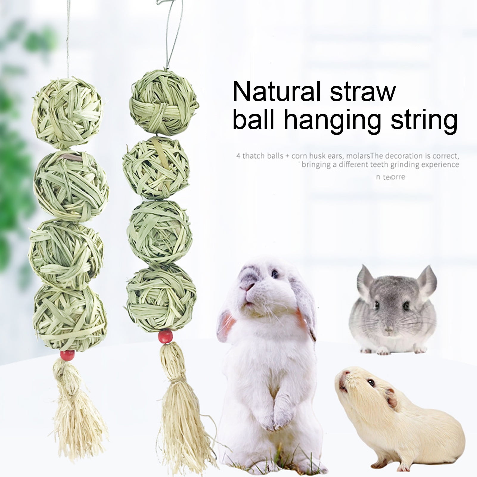 Walbest Rabbit Chew Toys for Treat and TeethNatural Grass Willow Balls ...