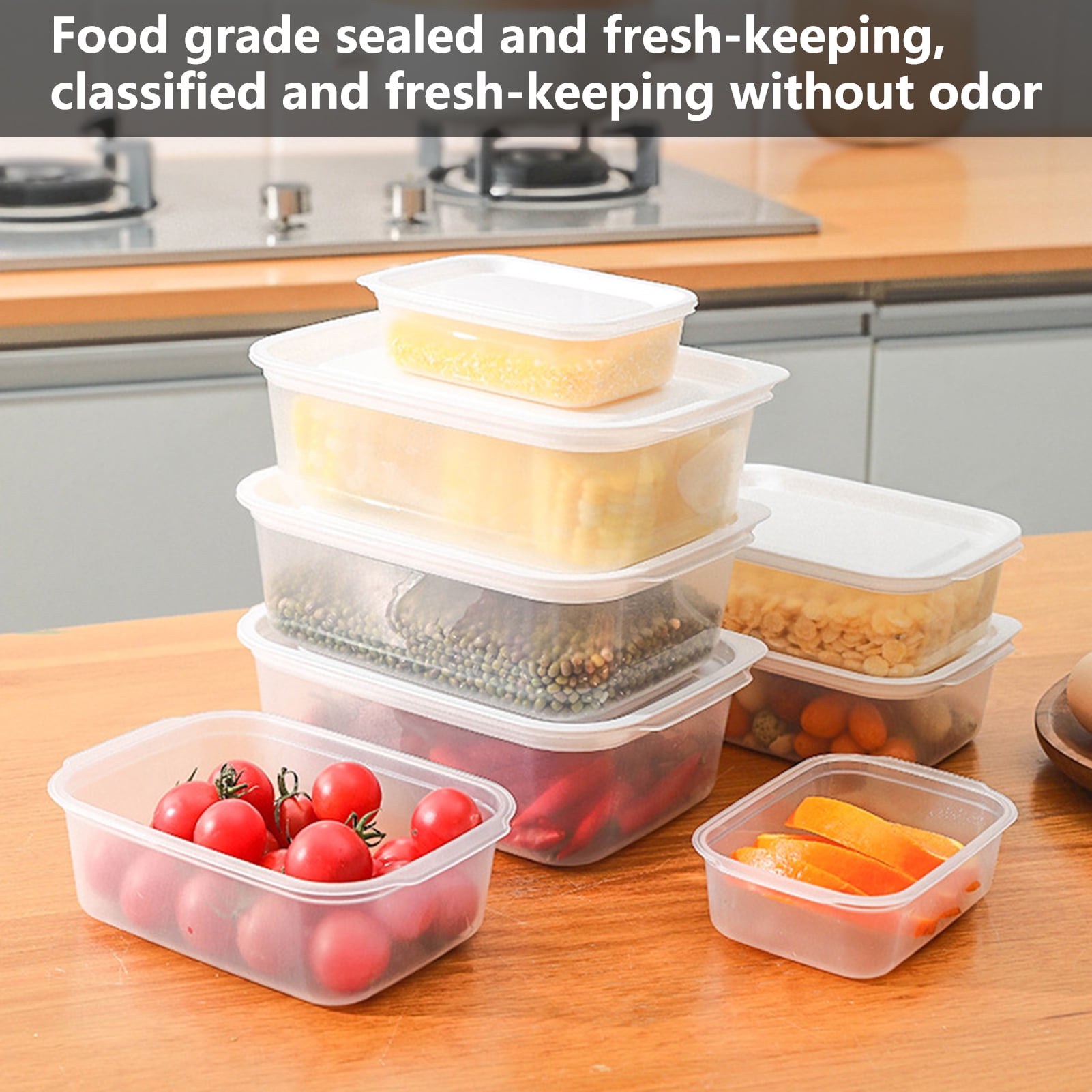 Walbest Refrigerator Food Storage Box, Food-grade PP Transparent Seal ...