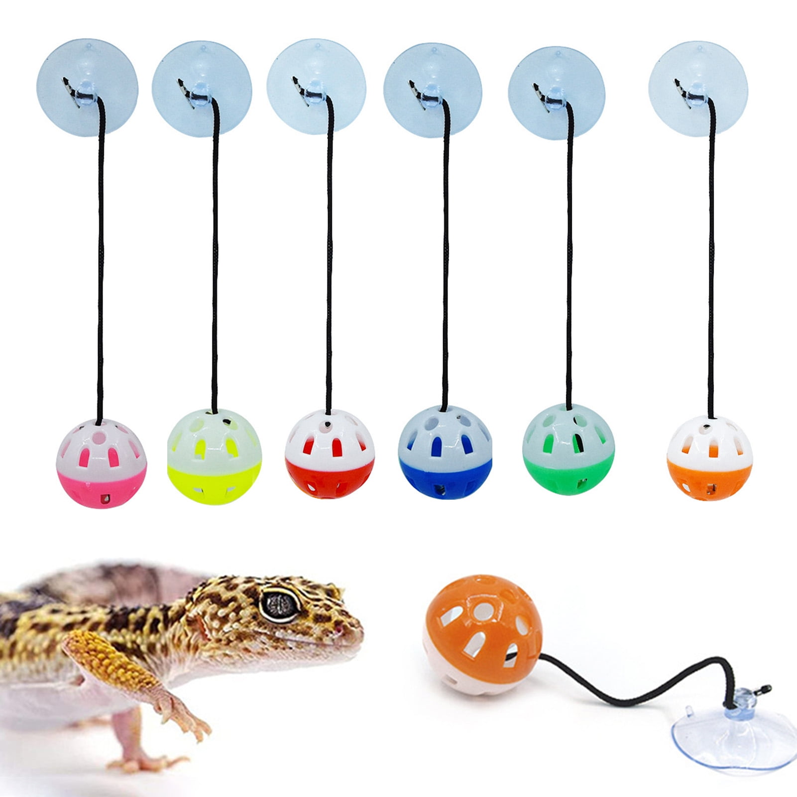 Walbest Reptile Toy Balls with Suction Cups and Ropes to Provide ...