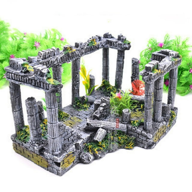 Walbest Resin Roman Pillars Ruins Aquarium Ornament Artificial ...