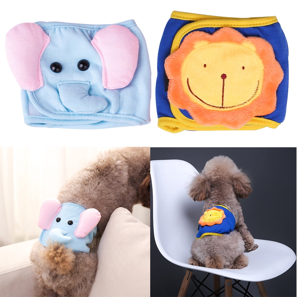 Walbest Resuable Male Wrap Diaper for Male Dogs Cute Little Lion Design ...
