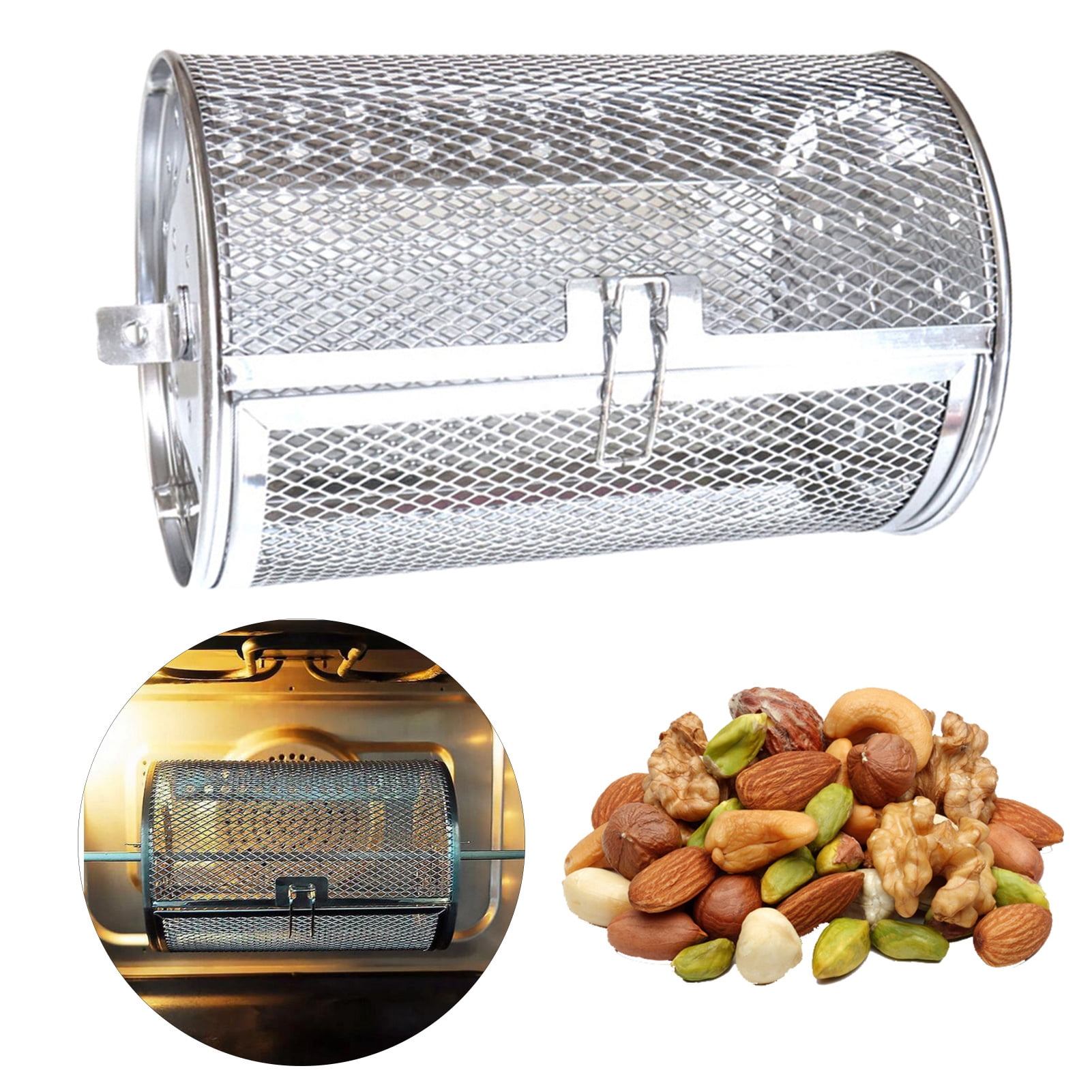 Walbest Rotating Grill Cage Stainless Steel 360 Degrees Rotating BBQ ...