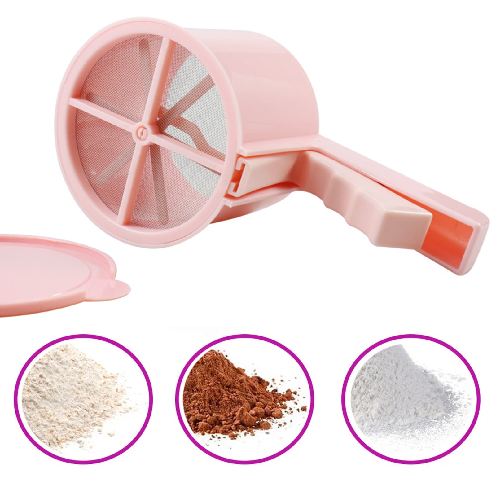 Walbest Semi-Automatic Flour Sieve Colander Strainer, Fine Mesh Easy to ...