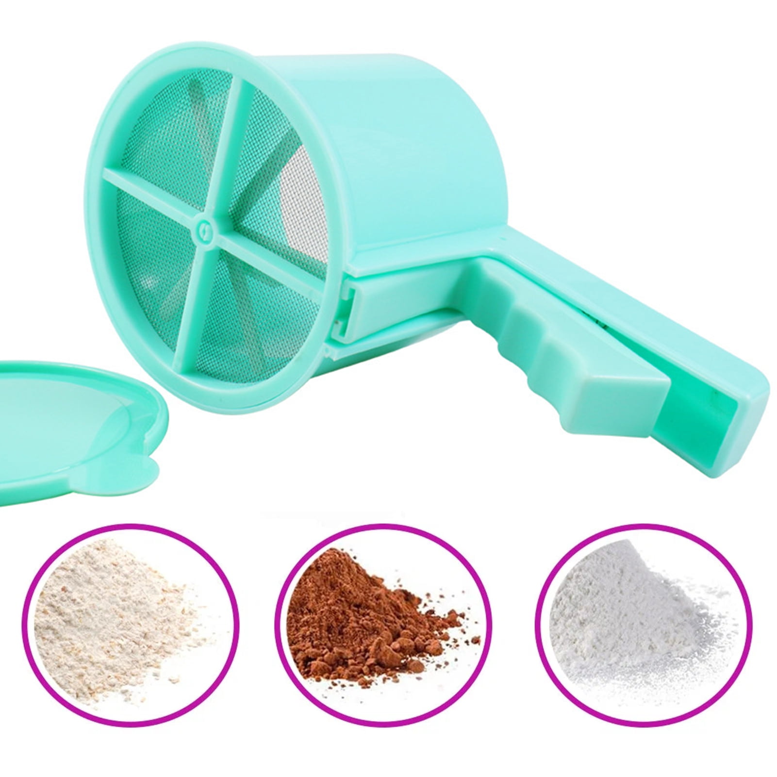 Walbest Semi-Automatic Flour Sieve Colander Strainer, Fine Mesh Easy to ...