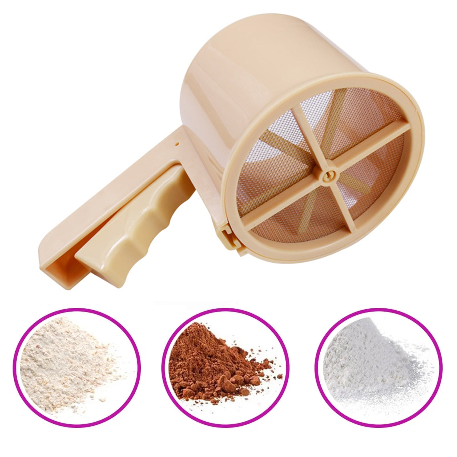 Walbest Semi-Automatic Flour Sieve Colander Strainer, Fine Mesh Easy to ...