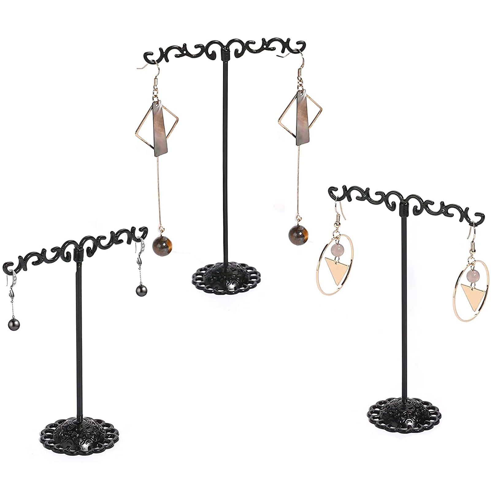 Walbest Set of 3 Earring T Stand, 3 Different Size T Bar Earring ...