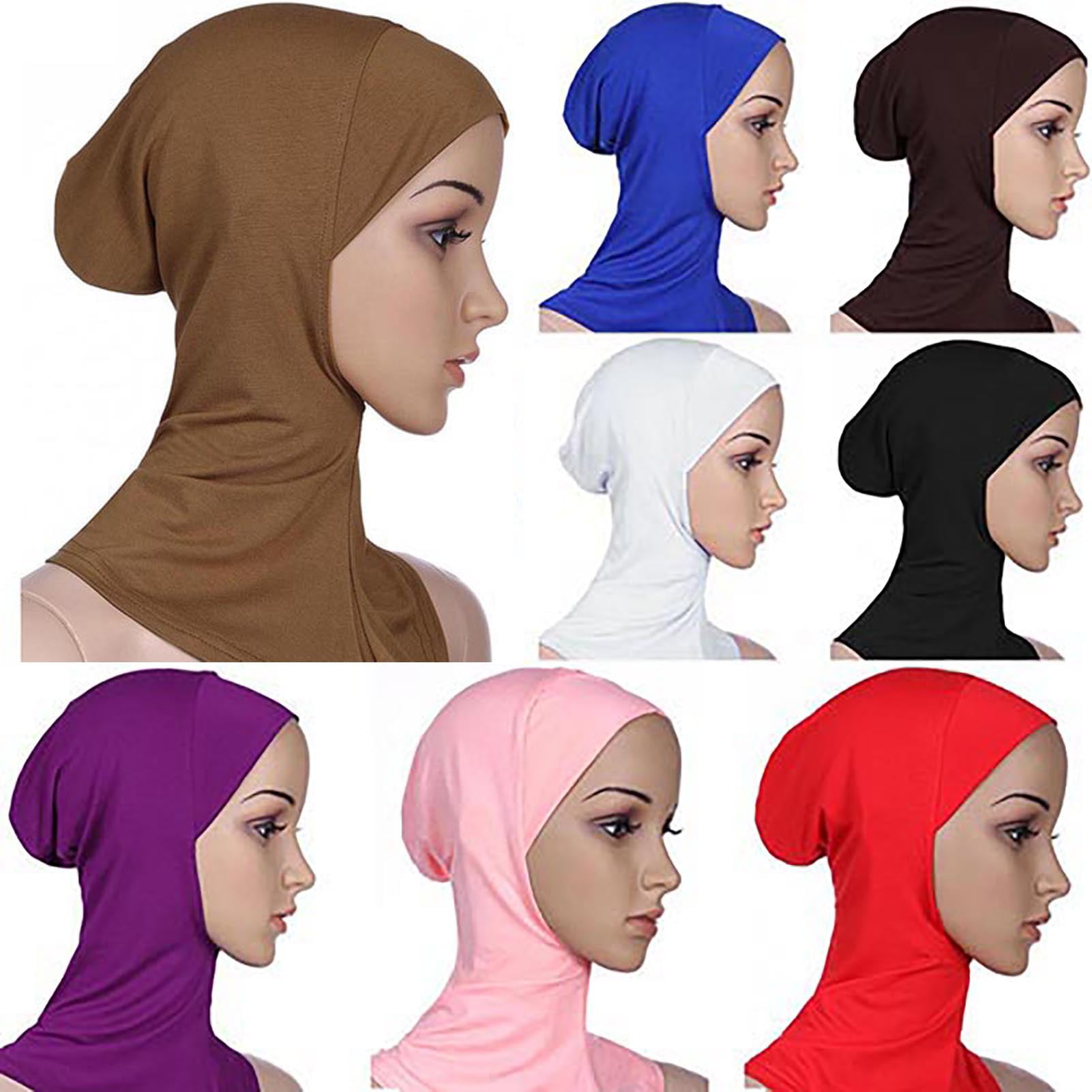 Walbest Soft Muslim Full Cover Inner Hijab Cap Solid Color Underscarf ...