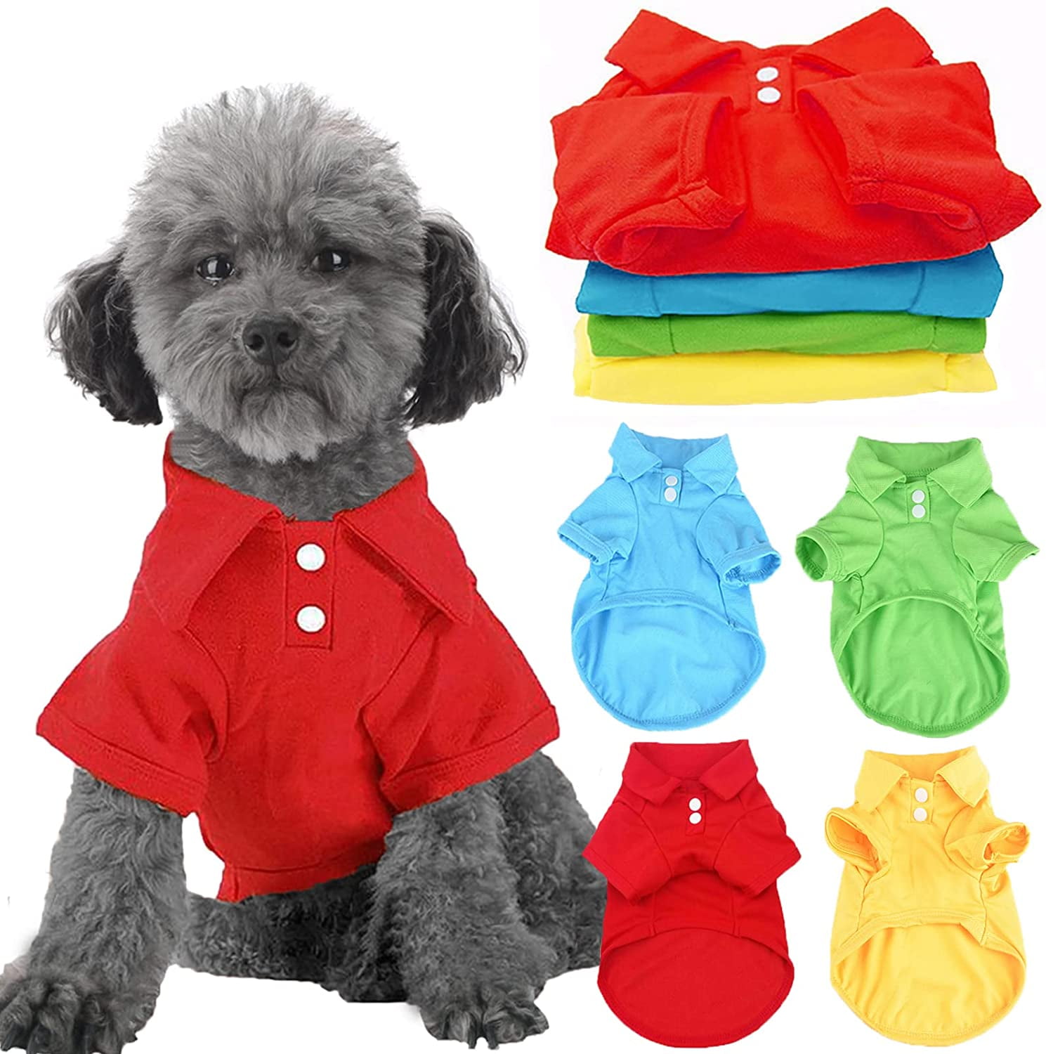 Walbest Solid Dog Tshirts Shirts Pet Puppy T Shirt Clothes Outfit ...