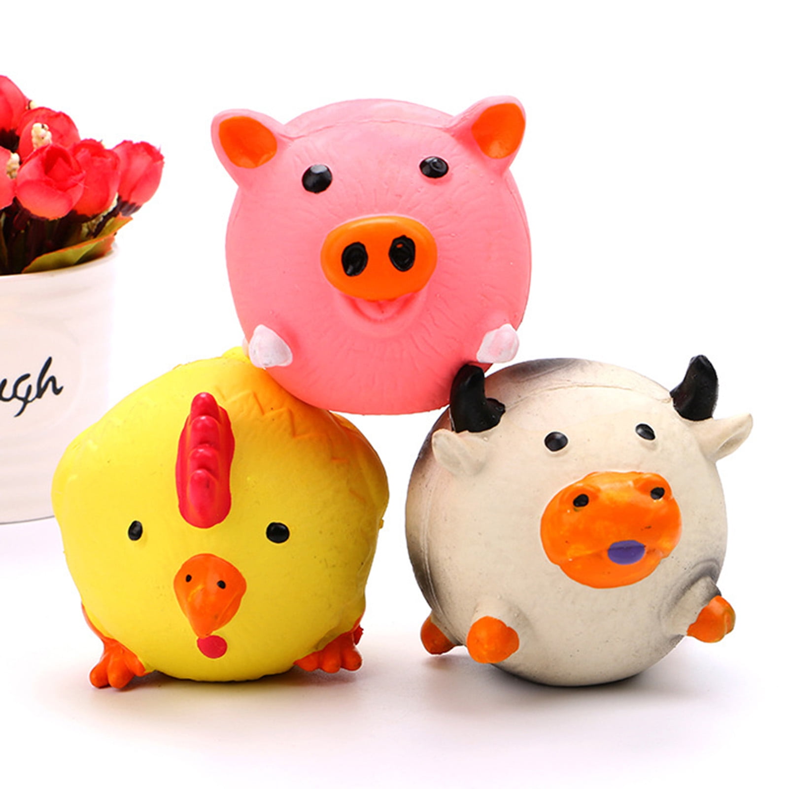 Walbest Squeak Latex Puppy Toy Funny Animal Shaped Pet Interactive Play ...