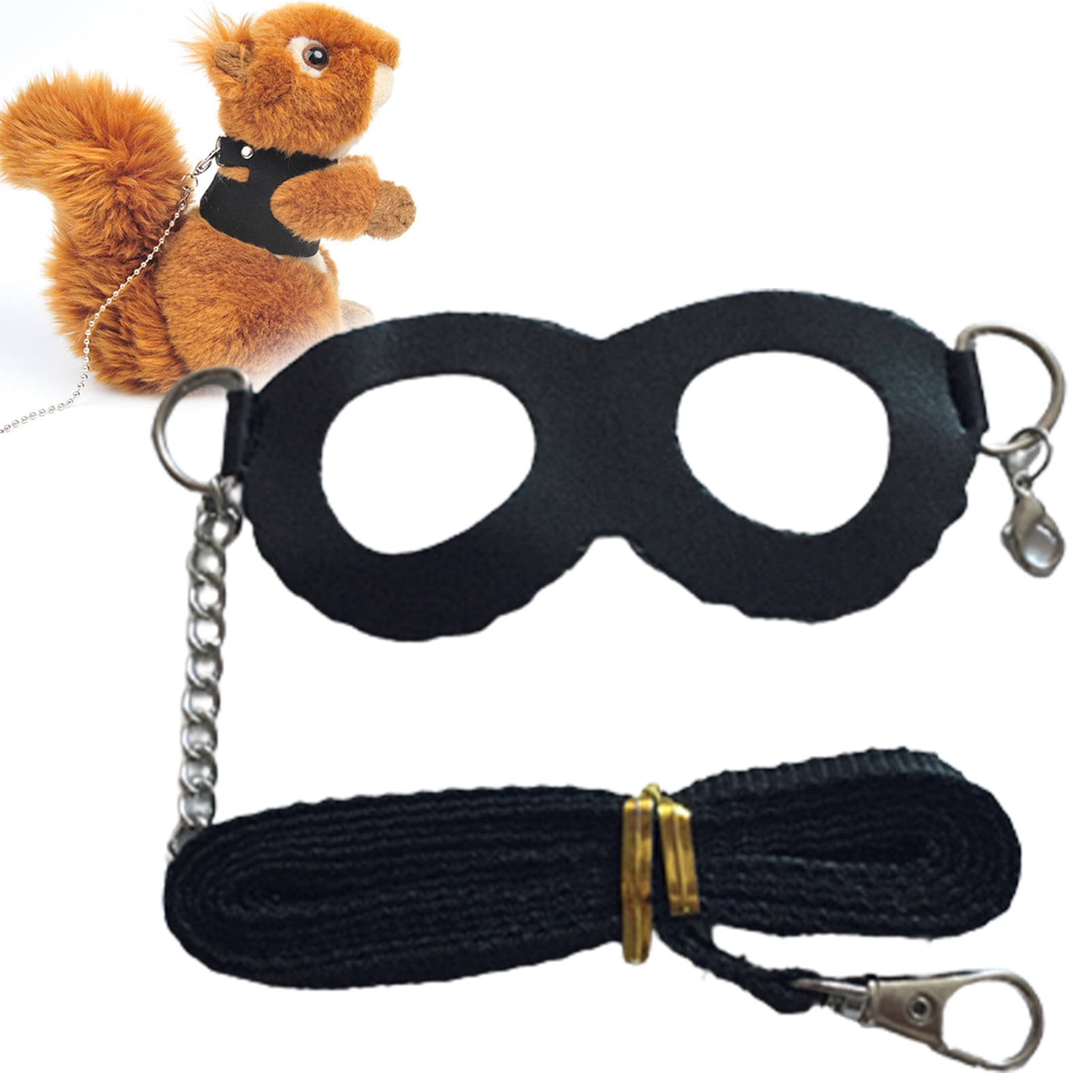 Walbest Squirrel Harness Anti-knot Anti-biting Faux Leather Pet Leash ...