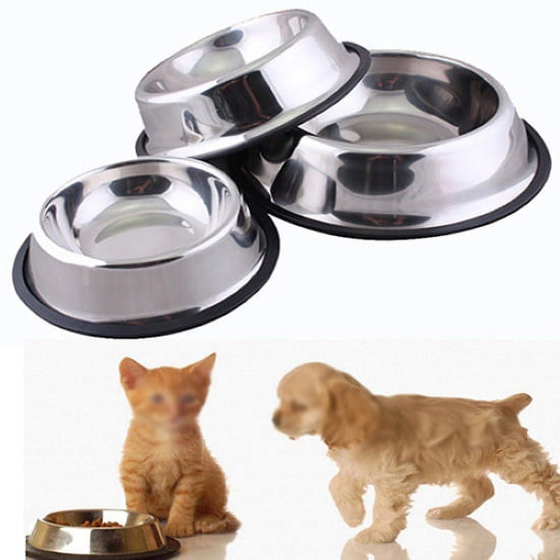 Walbest Stainless Steel Dog Bowls with Rubber Bottom, Non Skid Non ...