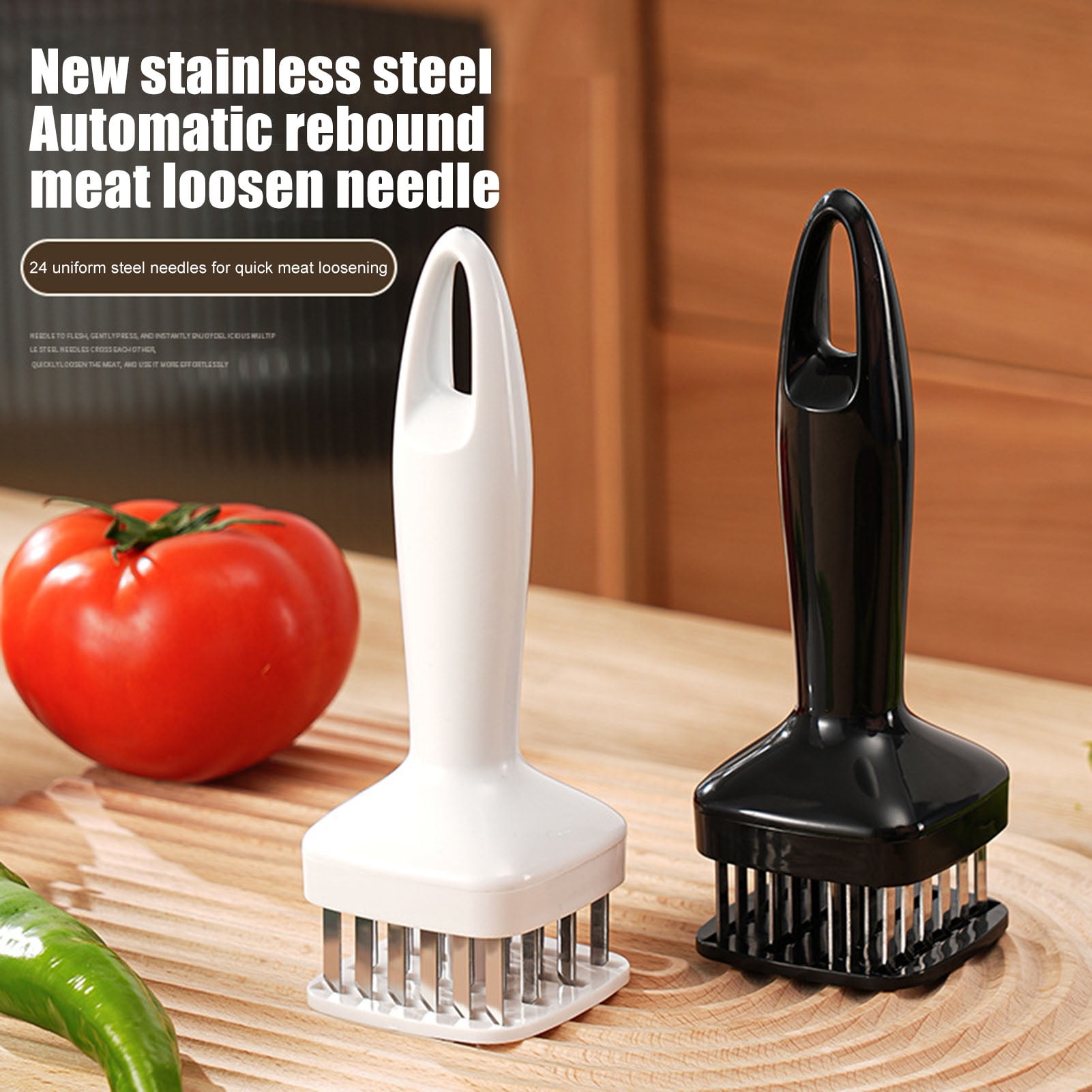 Walbest Stainless Steel Meat Tenderizer Tool 24 Blades for Beef Chicken ...
