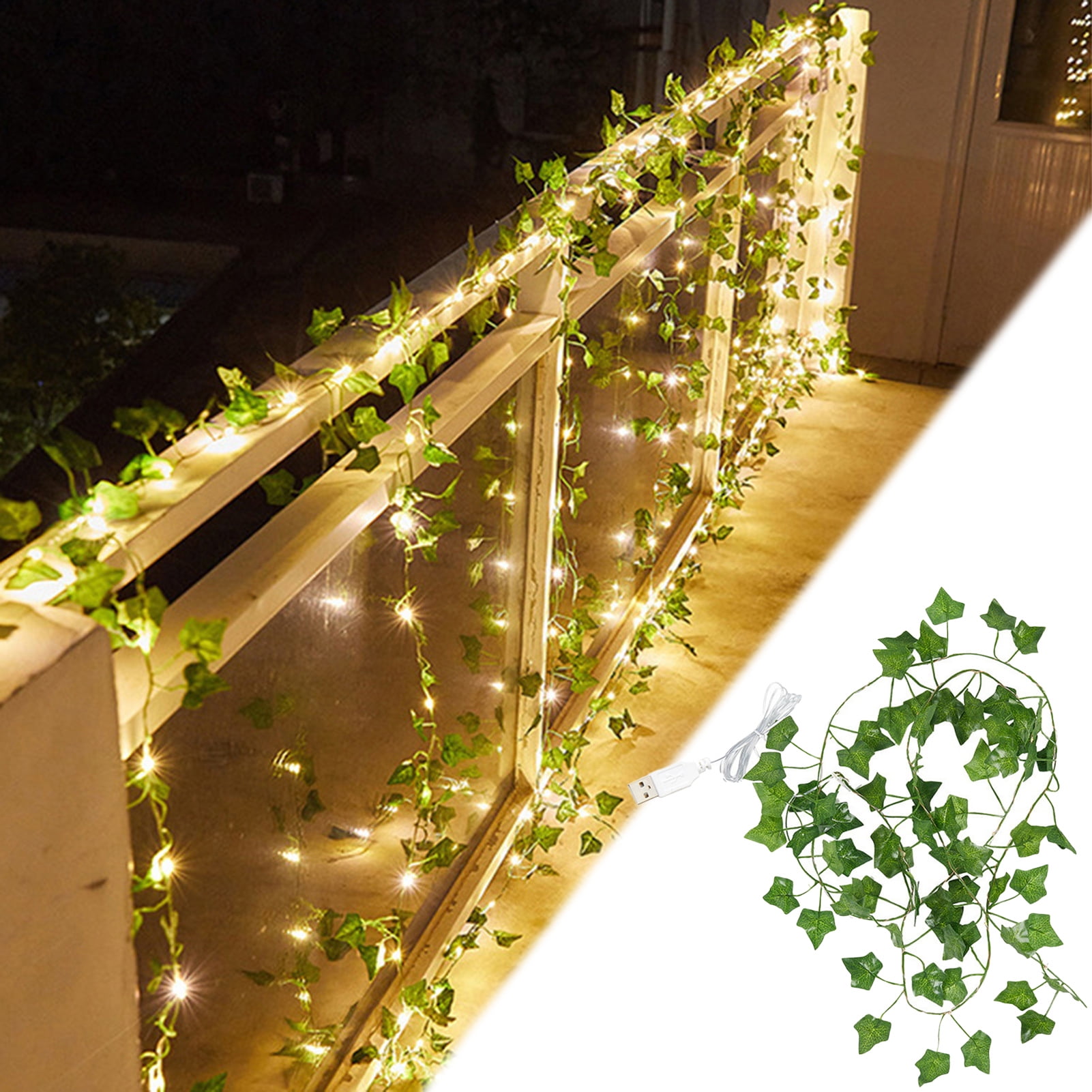 Walbest String Lights with Simulation Vine Battery/ USB Powered ...