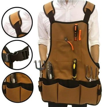 Woodworking Apron for Men, Work Apron with Multiple Tool Pockets, Durable Waxed Canvas Apron ...