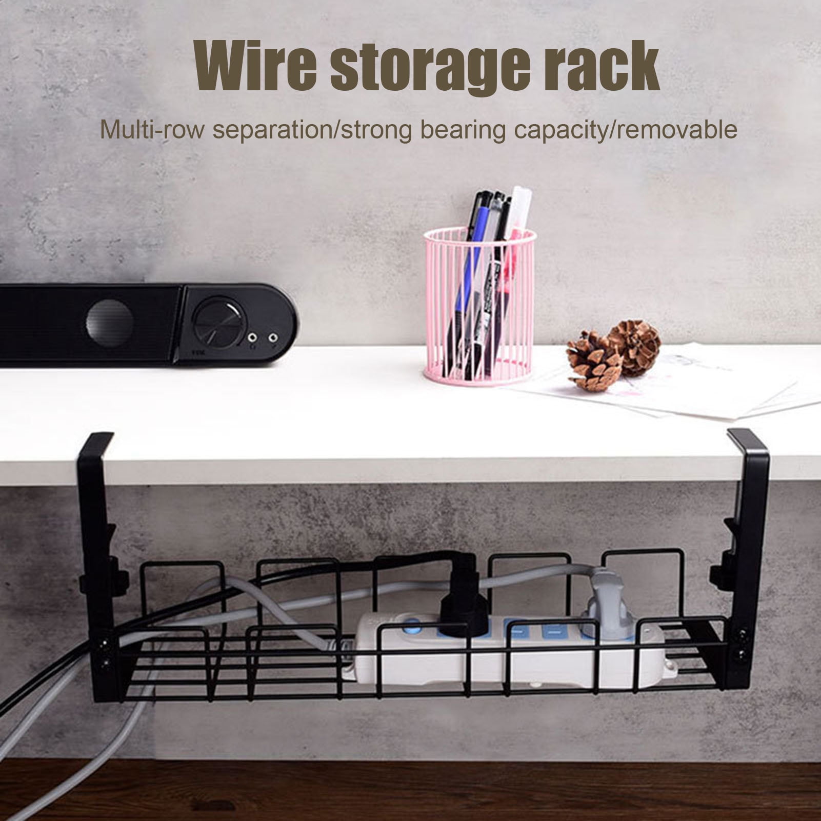 Walbest Under-Desk Cable Management Tray Organizer Strong Load-bearing ...