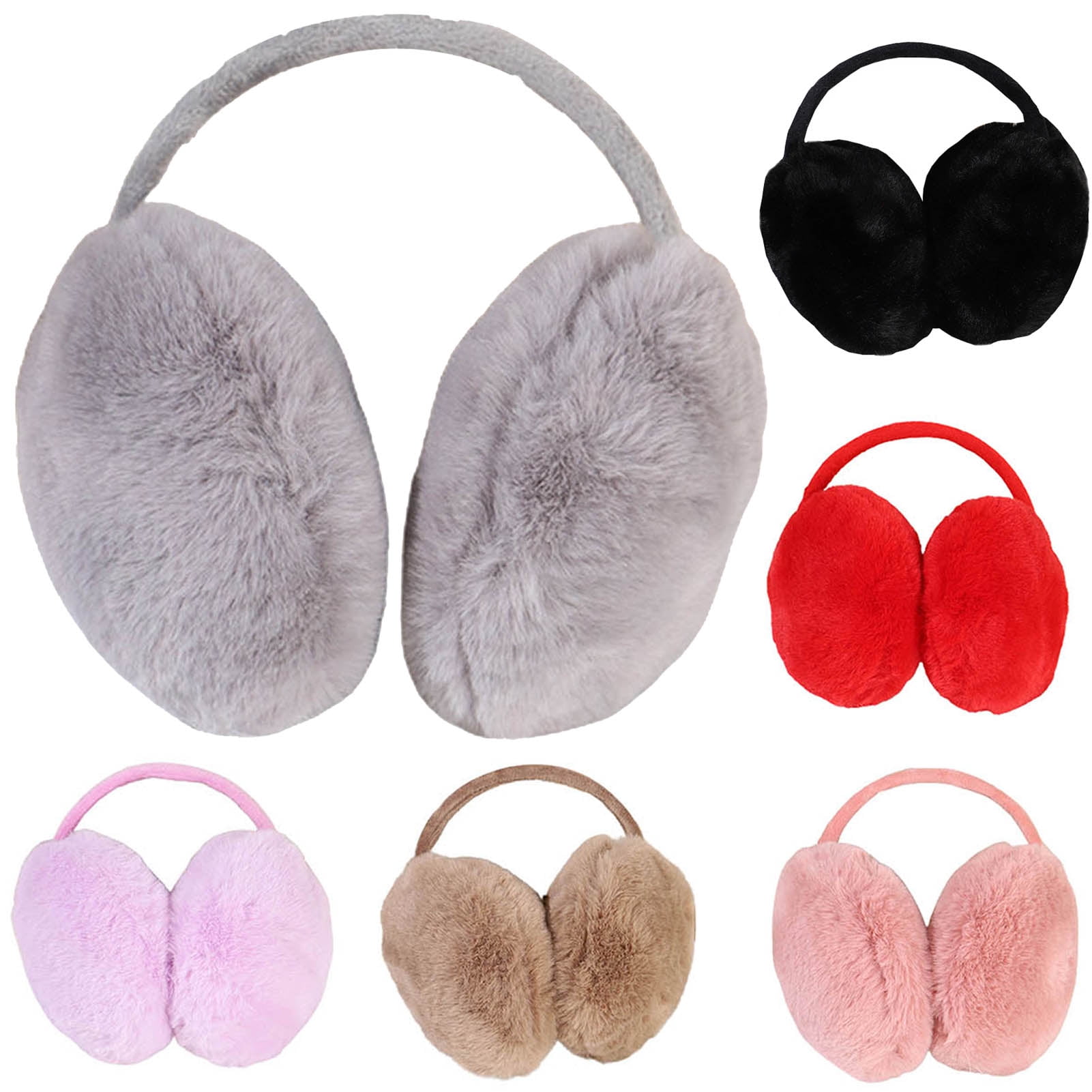 Walbest Unisex Warm Plush EarMuffs Thick Lightweight Furry Winter ...