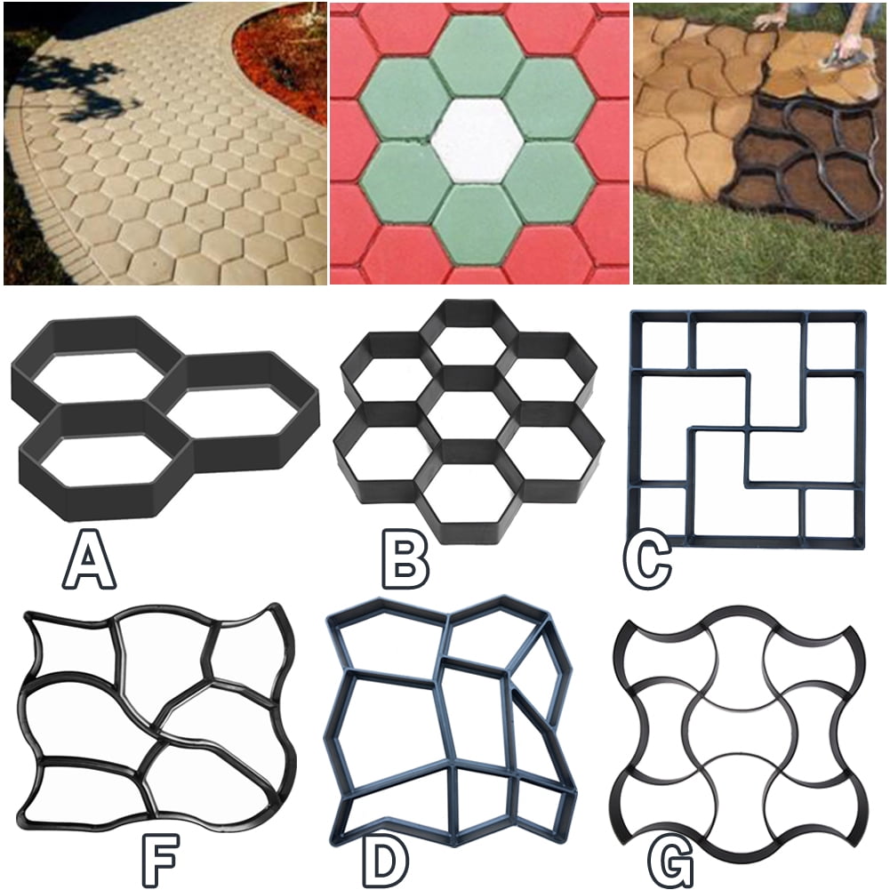 Walbest Walk Path Maker Plastic Mold, Reusable DIY Stone Road Mold ...