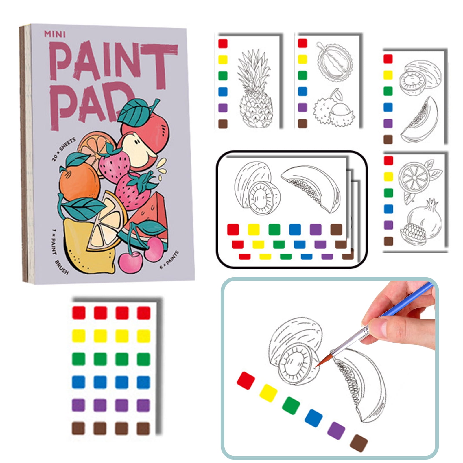 Walbest Watercolor Album Mini Drawing Board Set Portable Travel ...