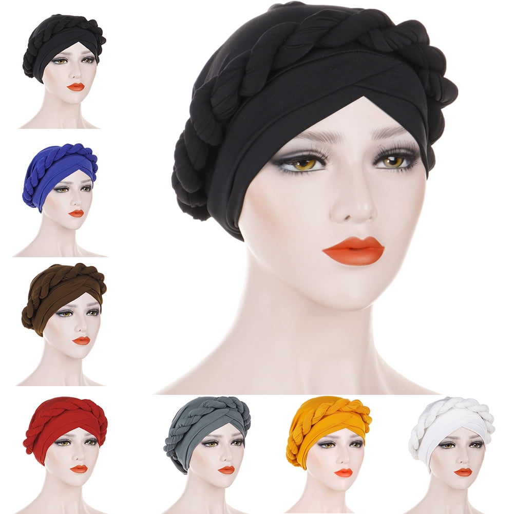 Walbest Women Braid Turban Milk Silk Chemo Head Wrap Cap Headband ...