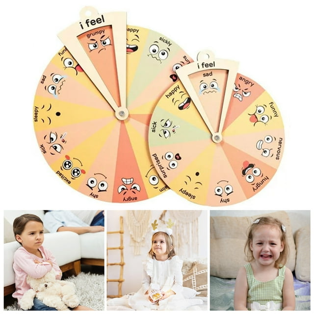 Walbest Wooden Feelings Wheel Emotion Regulation Spinner Kids Social ...