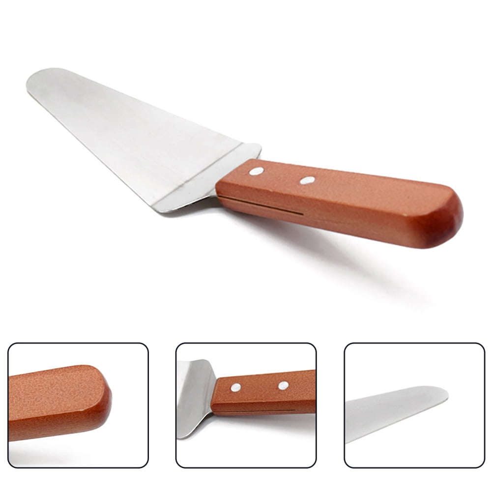 Walbest Wooden Handle Stainless Steel Cake Cutter Transfer Triangular ...