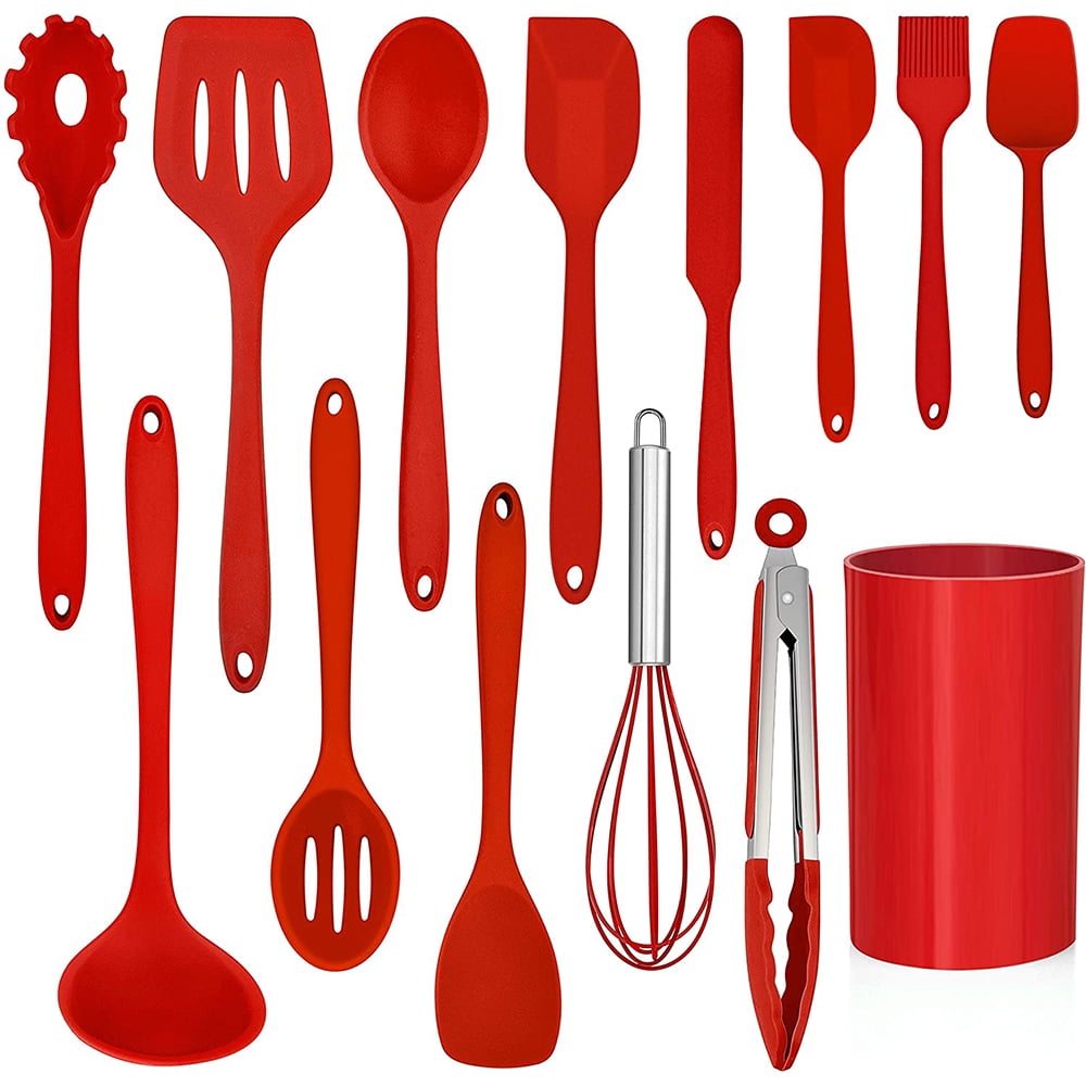 Walchoice 14 Pcs Cooking Utensils Set with Silicone Holder, Dishwasher ...