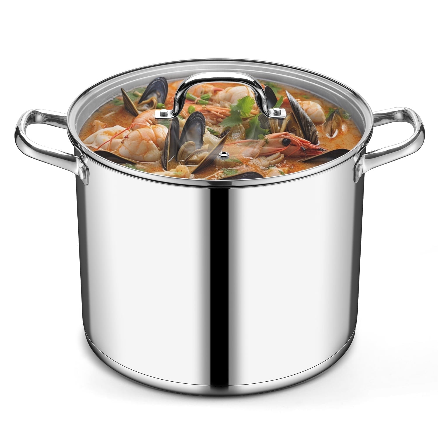 Walchoice 14 Qt Stainless Steel Stock Pot with Lid, Large Stockpot ...